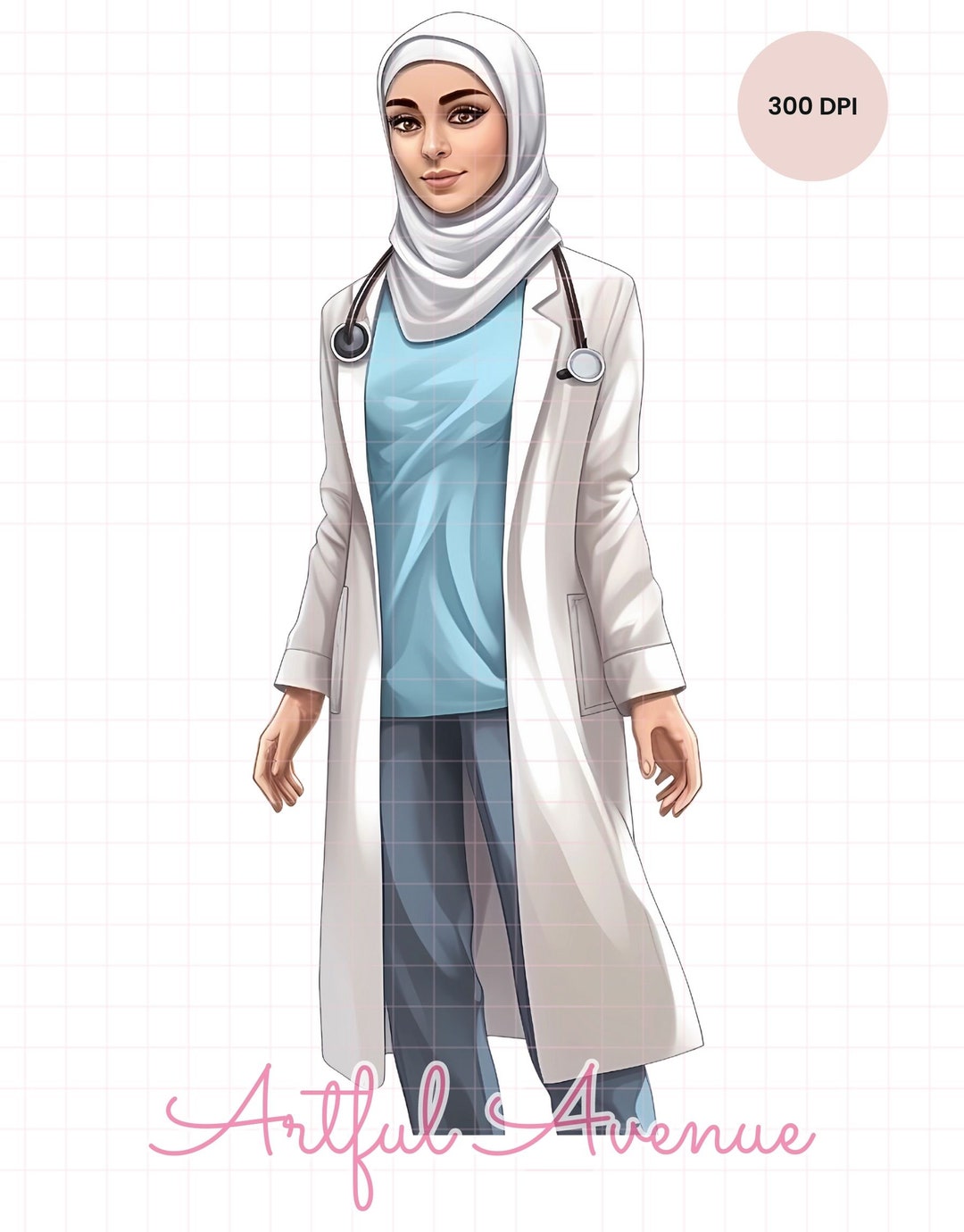 Muslim Nurse Wearing White Hijab, Muslim Woman PNG, Muslim Woman ...