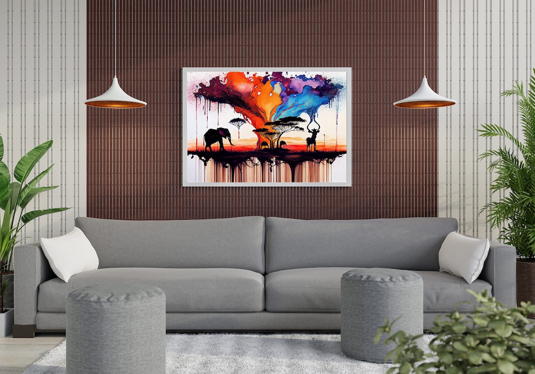 African Inspired Wall Art - Jungle of Africa Art Poster Canvas Wall Art ...