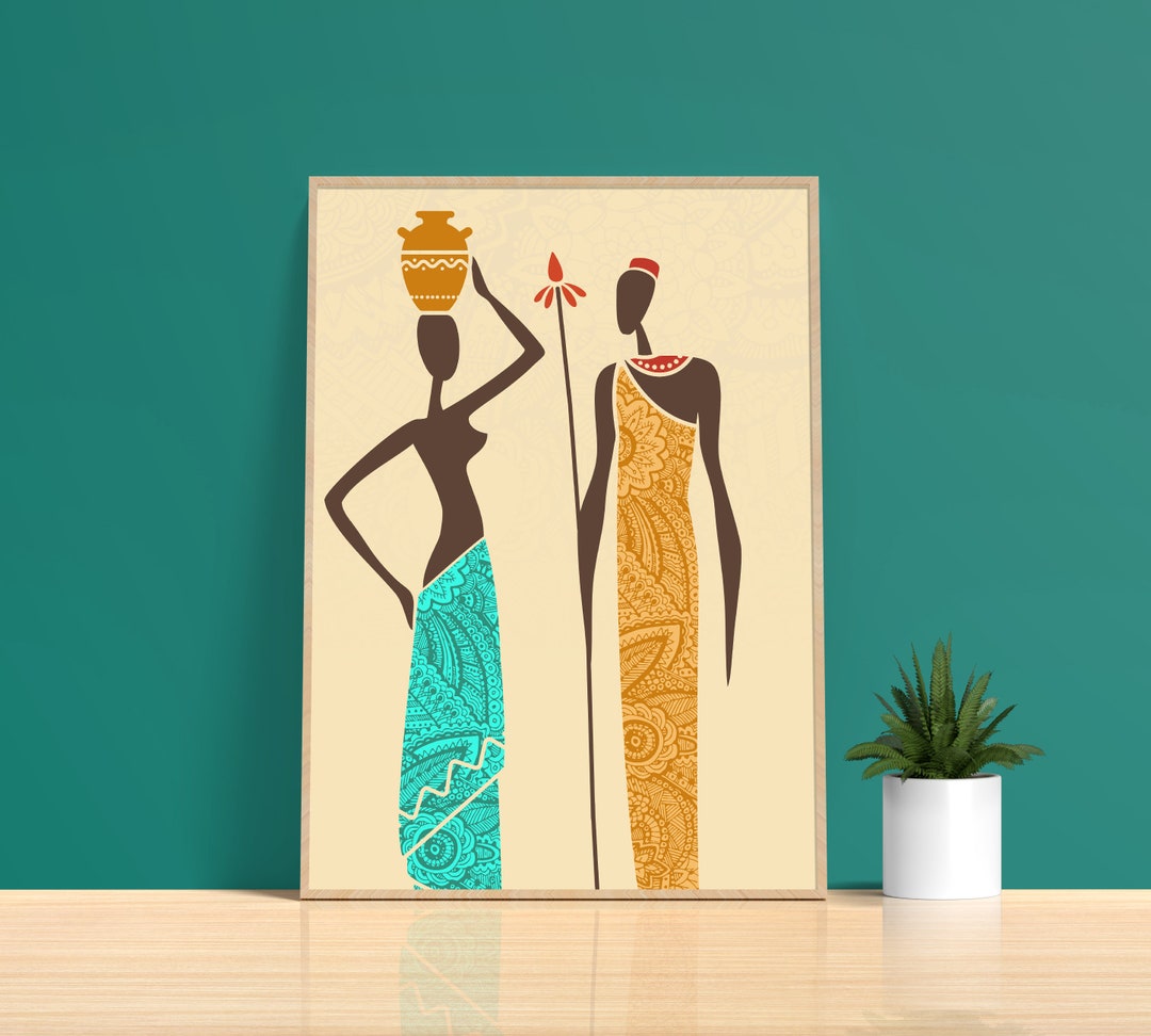 Traditional African Woman Poster Wall Art, Wall Frame Poster Wall Art ...