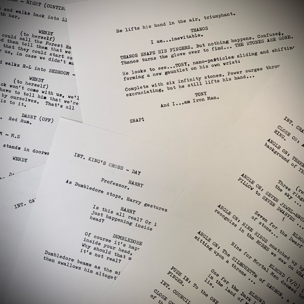 Movie Script Print - Etsy