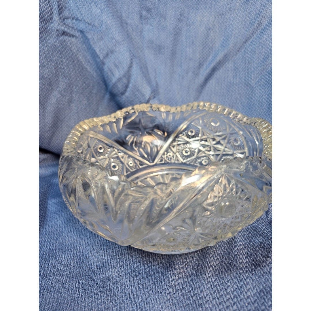 LE Smith Lead Crystal Sawtooth Scalloped Bowl - Etsy