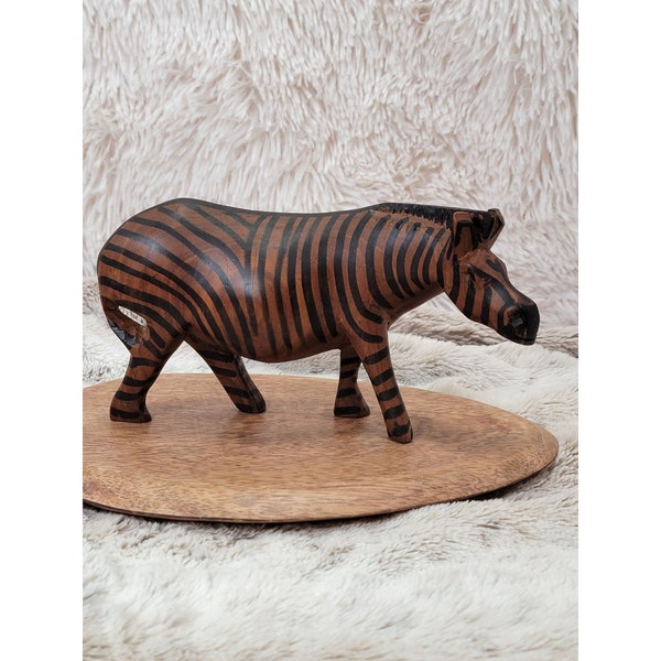 Carved Wooden Zebra - Etsy