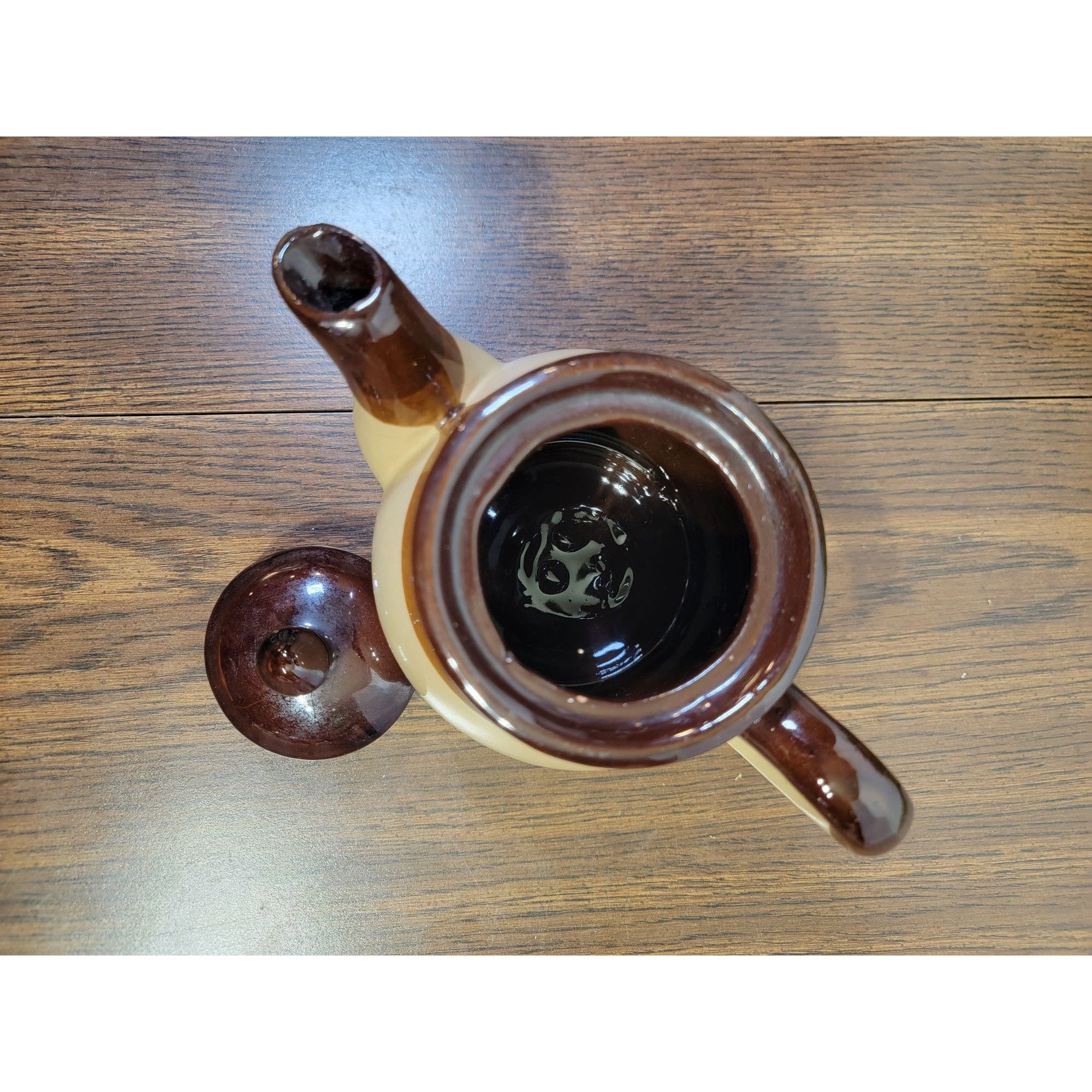 Vintage Glazed Terracotta Teapot - Etsy