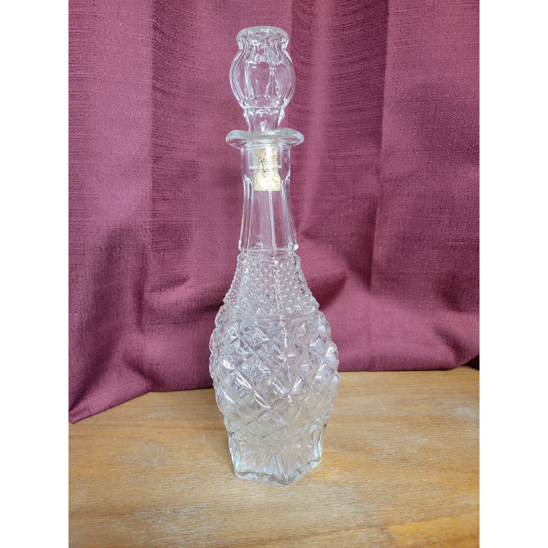 Vintage Cut Glass Wine Decanter - Etsy