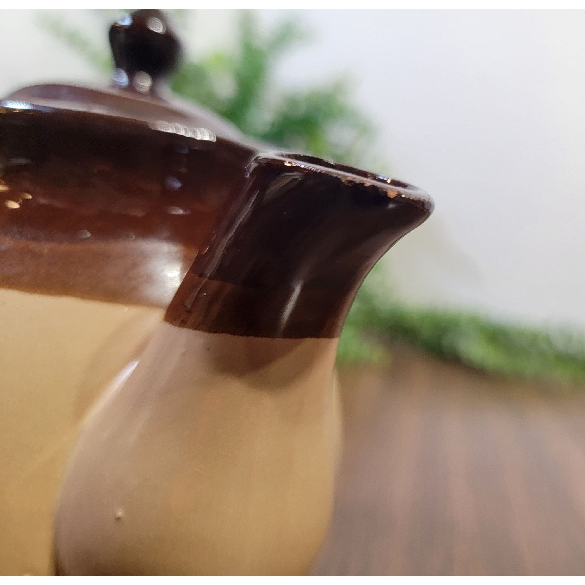 Vintage Glazed Terracotta Teapot - Etsy