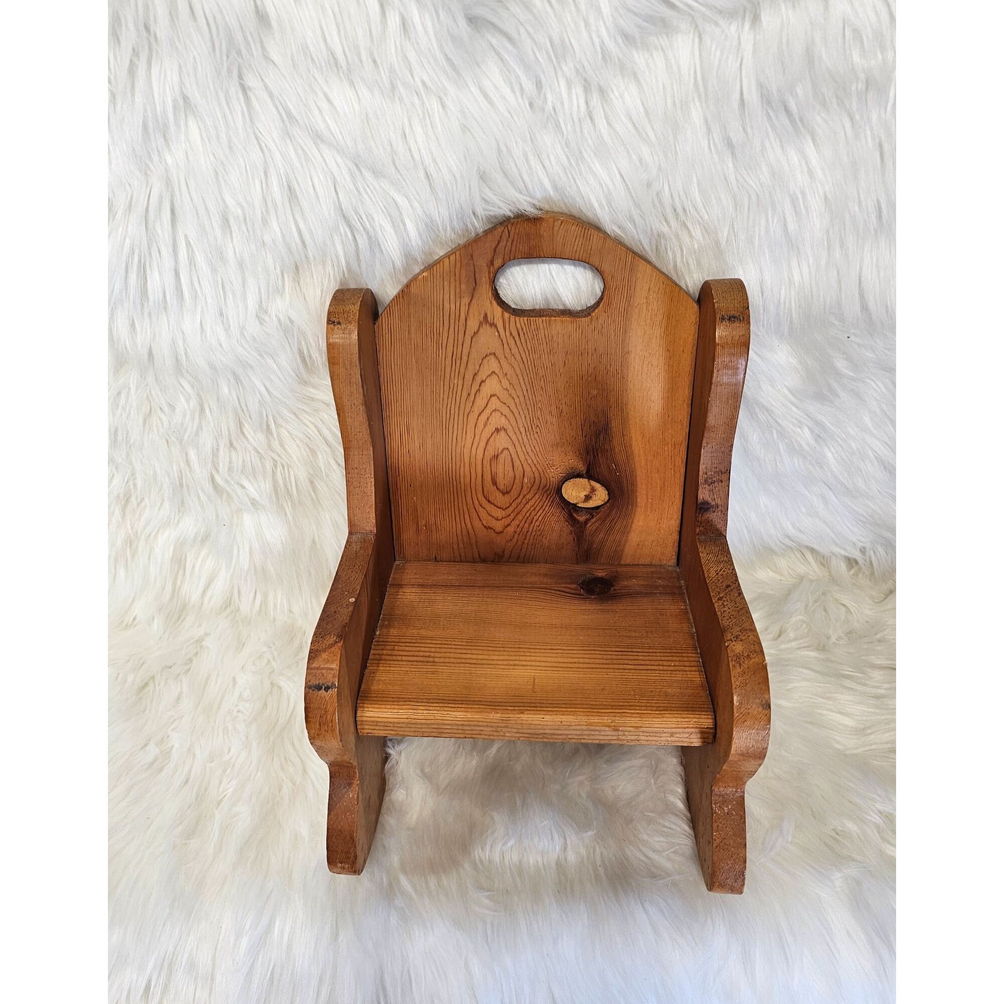 Vintage Wooden Doll Rocking Chair - Etsy