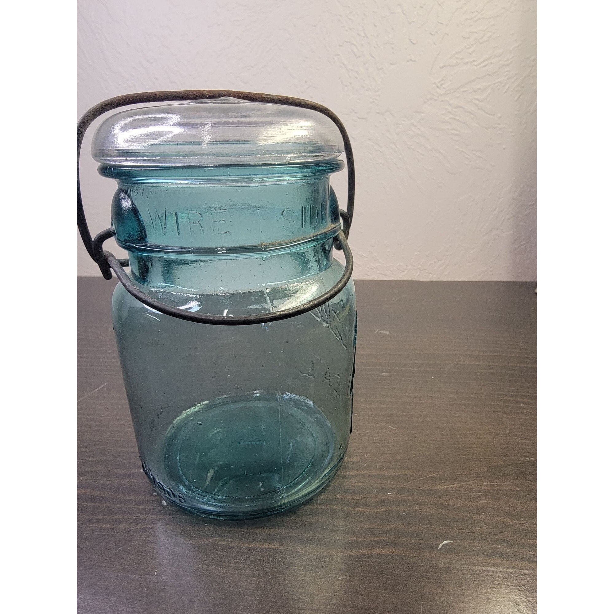 Vintage Ball Ideal Wire Bail Aqua Blue Pint Canning Storage Jar - Etsy
