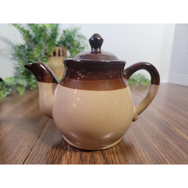 Vintage Glazed Terracotta Teapot - Etsy
