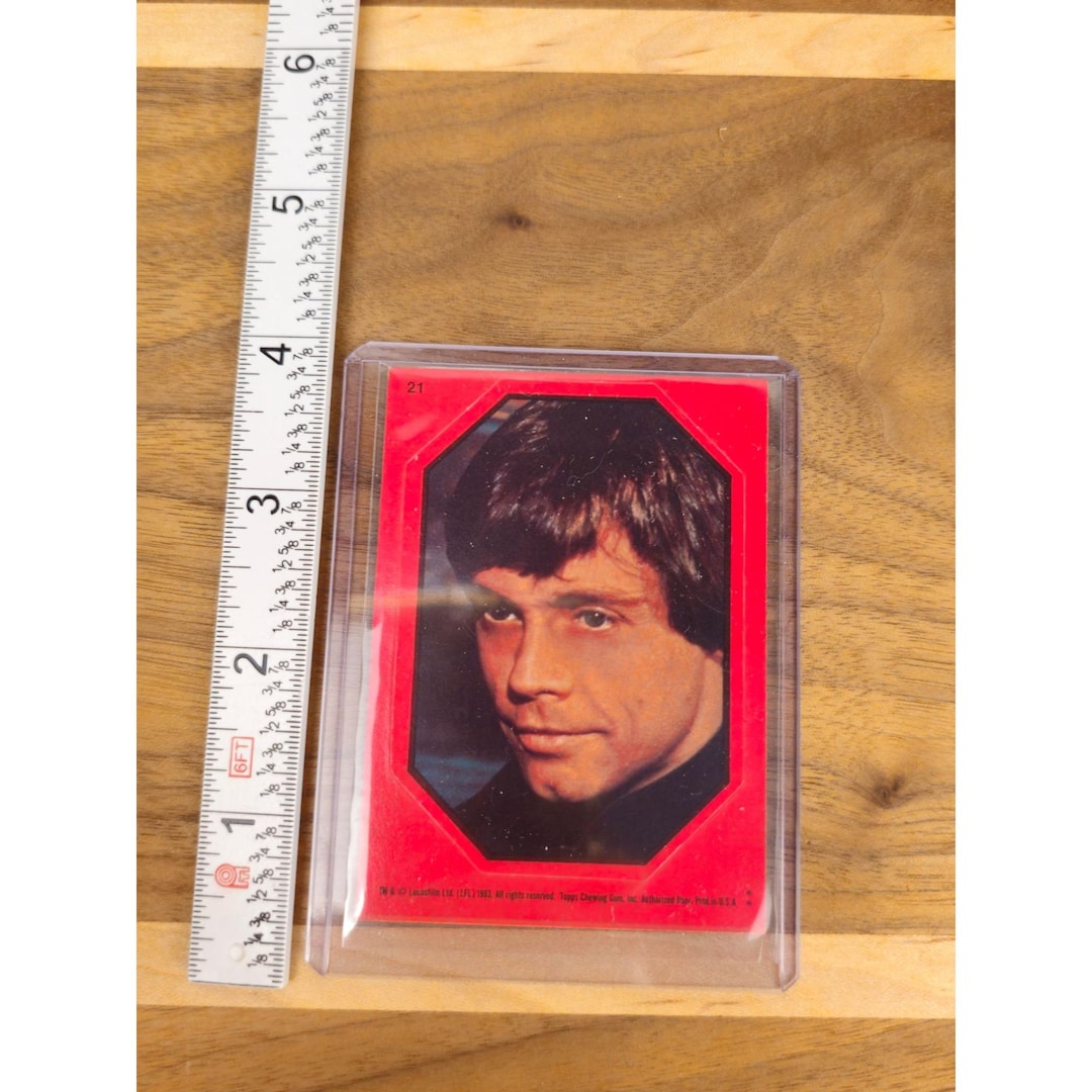 1983 Star Wars Stickers Return of Jedi Luke Skywalker, Red Sticker Card ...