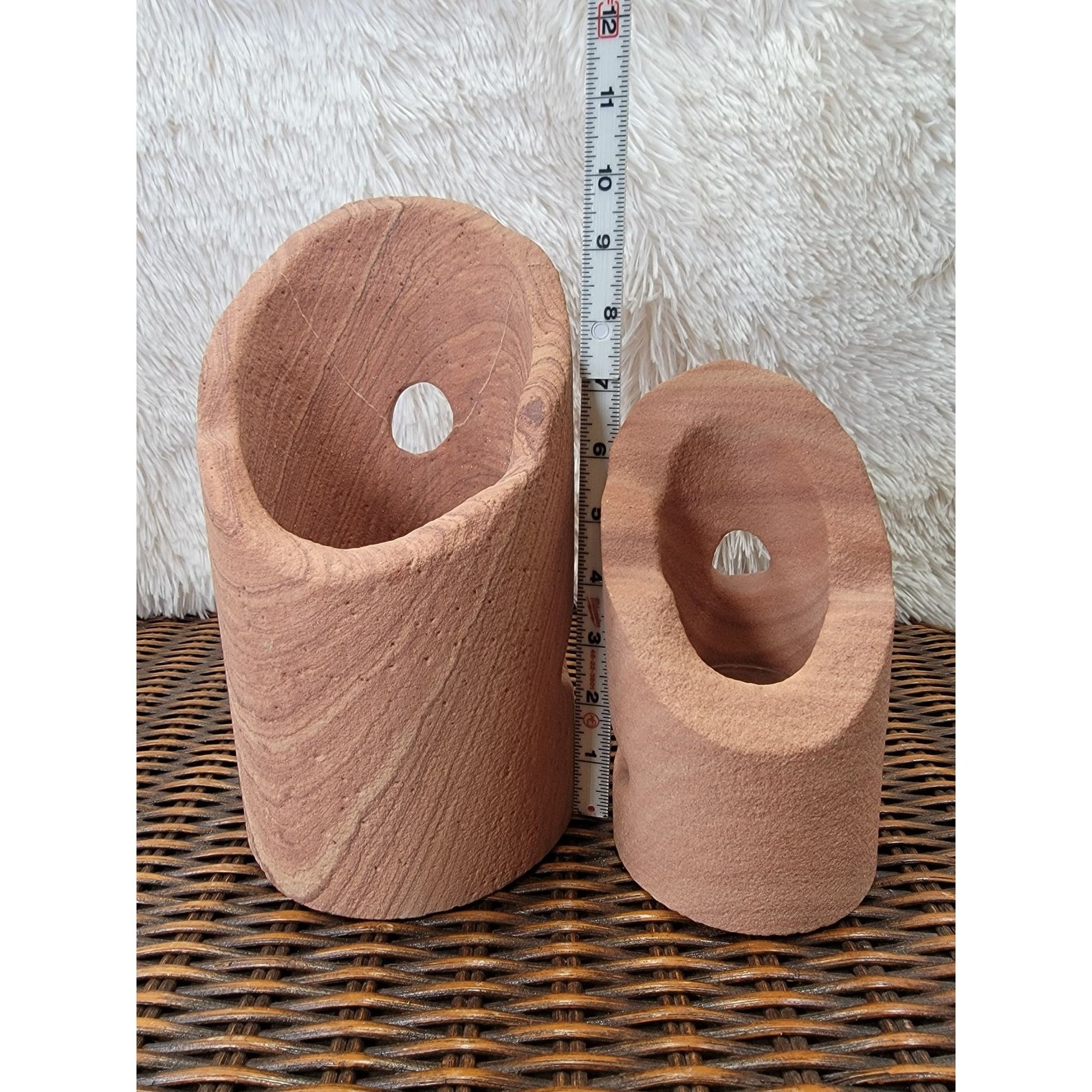 Set of 2, Heavy Sandstone Candle Holders - Etsy