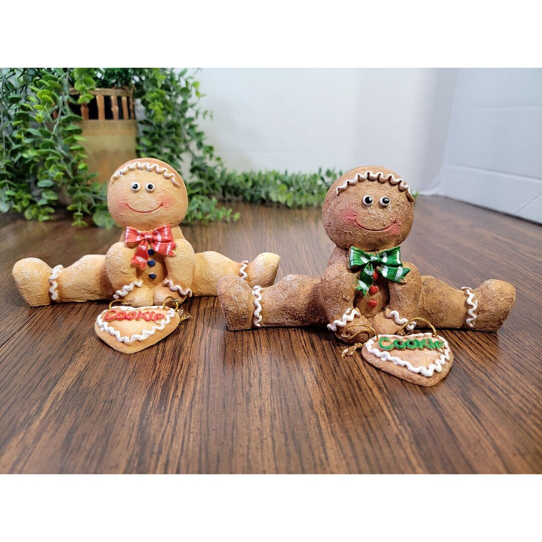 Set of 2 Resin Gingerbread Man Shelf Sitters - Etsy