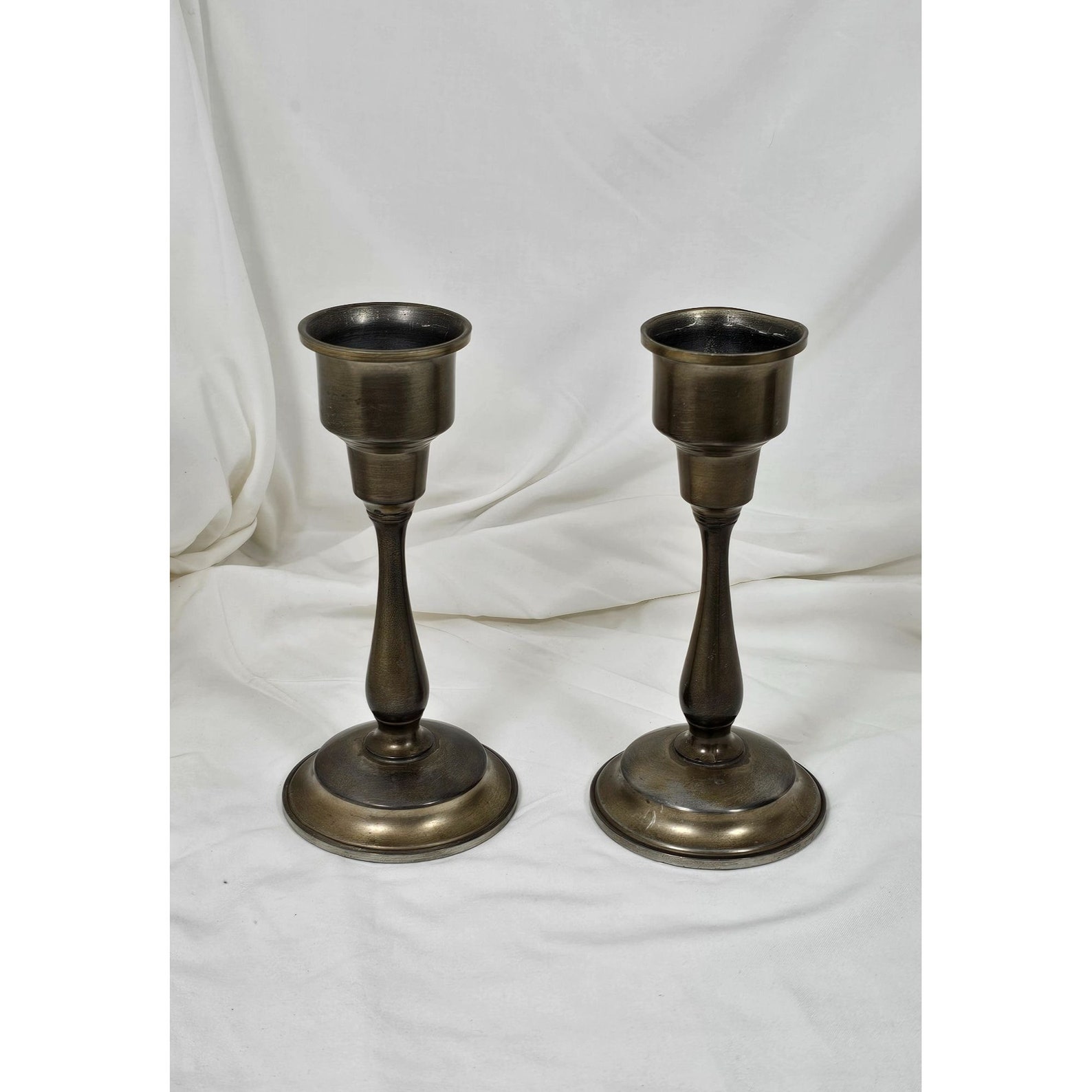 Vintage Pair of Silver Candle Sticks - Etsy