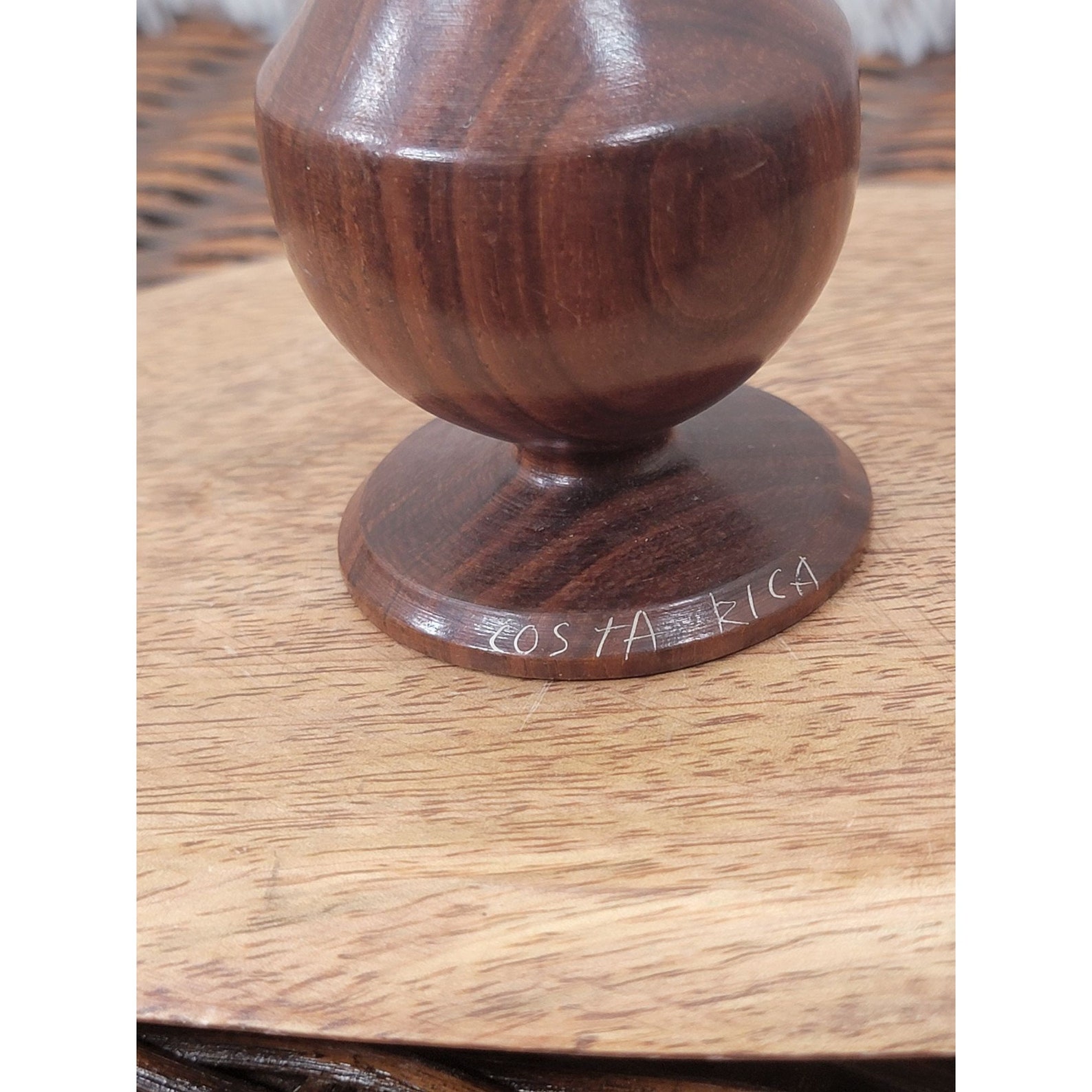Lacquered Small Mahogany Wooden Vase - Etsy