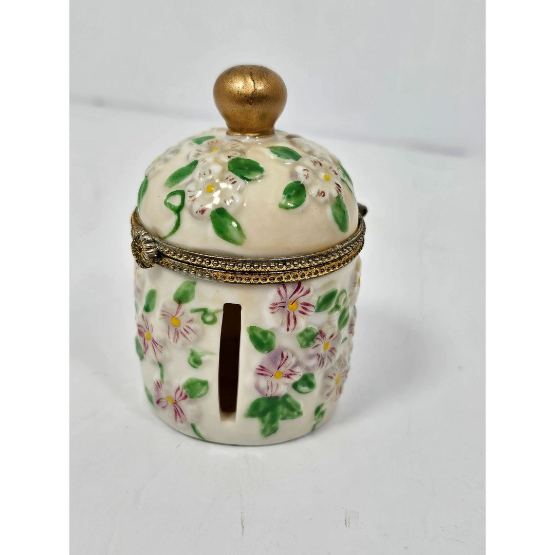 Vintage Floral Trinket Box Stamp Keeper - Etsy
