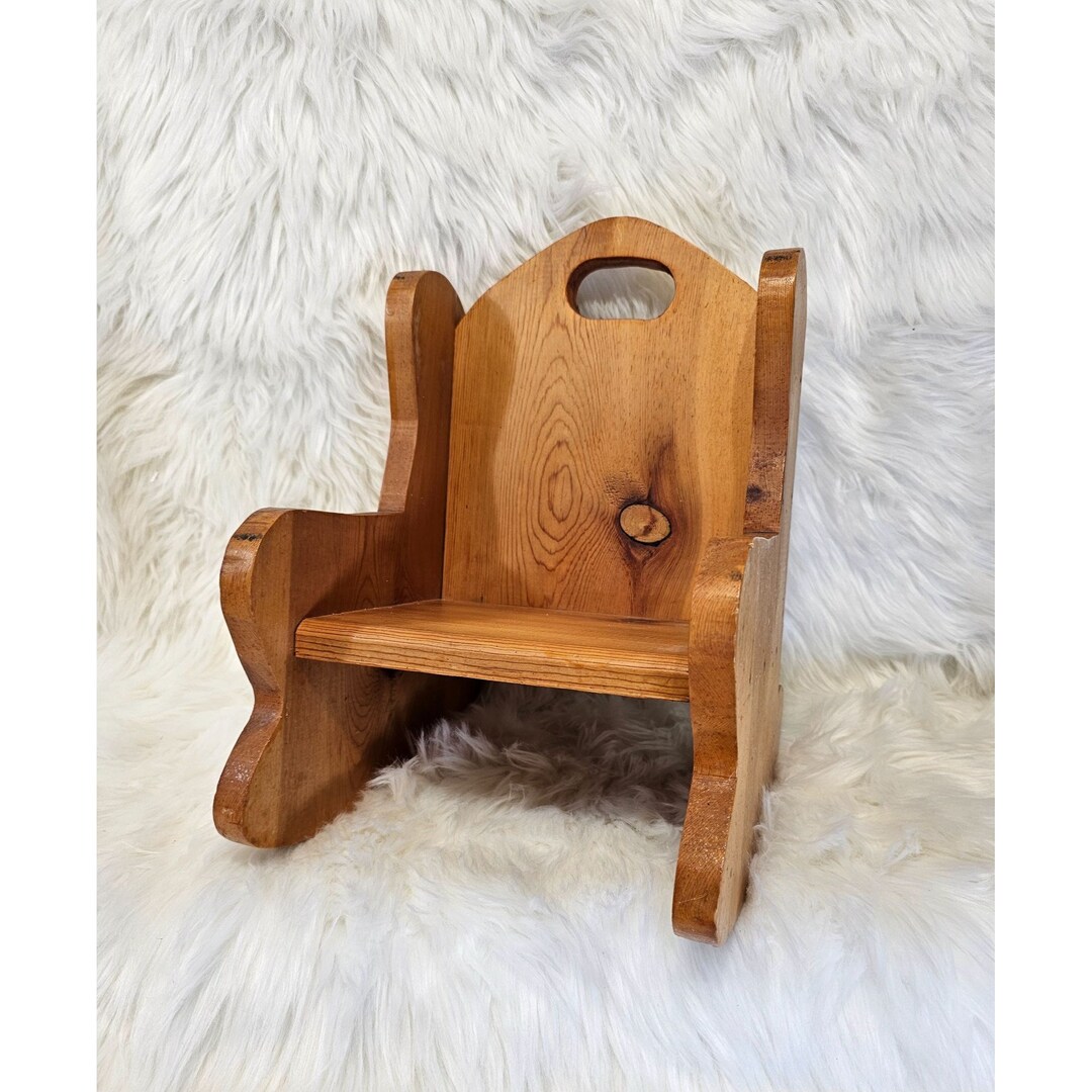 Vintage Wooden Doll Rocking Chair - Etsy