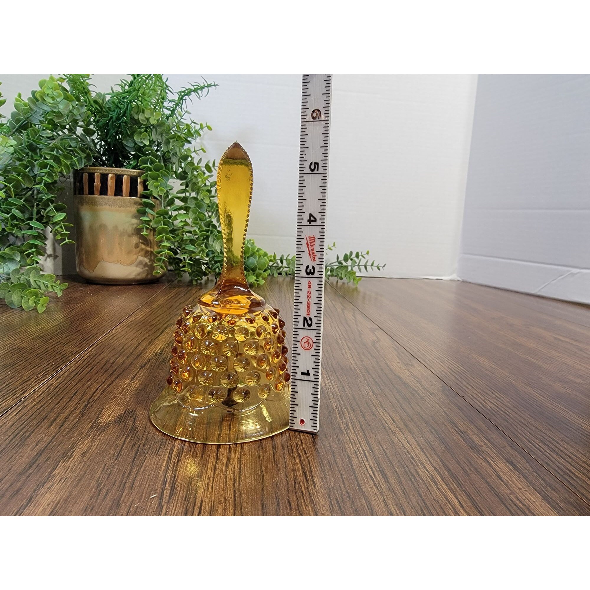Vintage Fenton Amber Glass Hobnail Bell - Etsy
