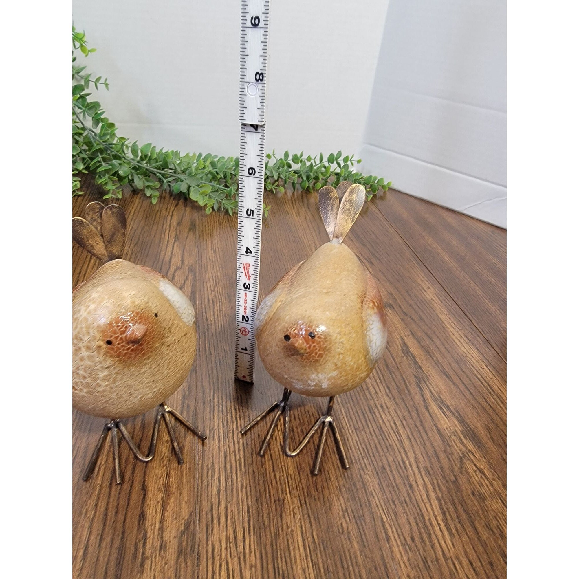 Resin Crackled Glazed Ceramic Birds With Metal Legs Set of 2 - Etsy