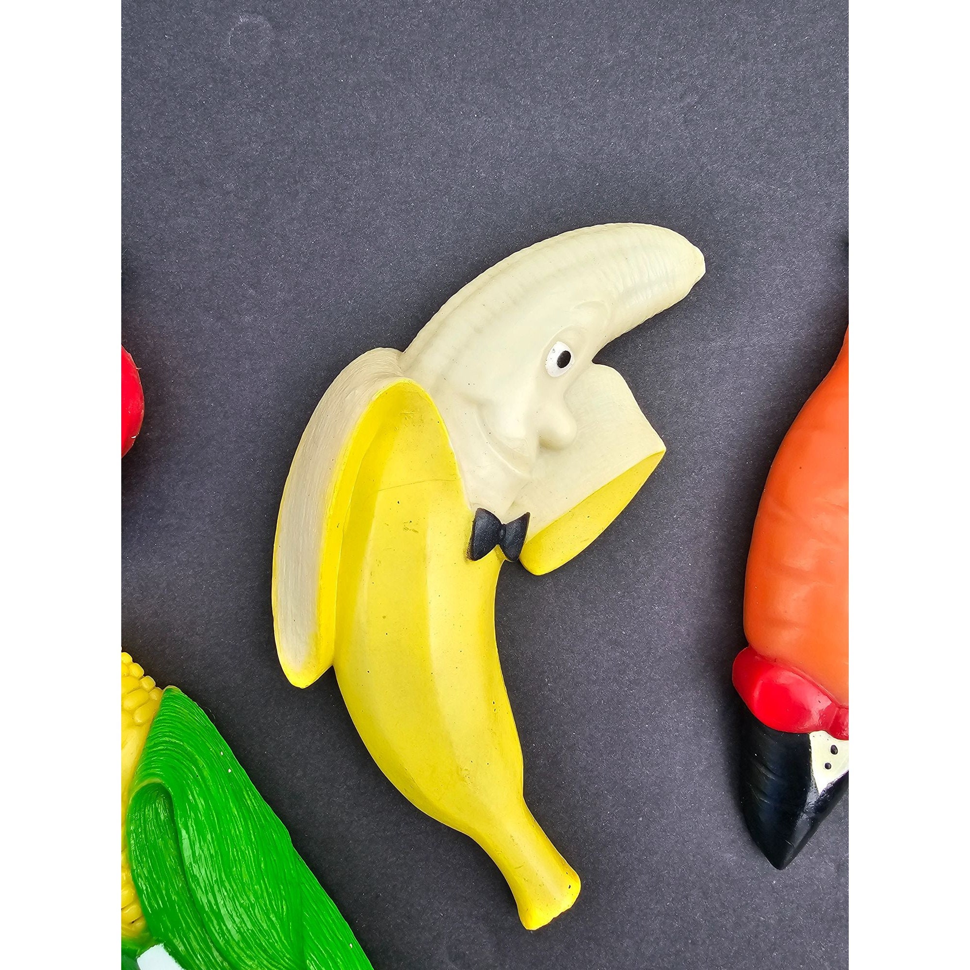Ventage Large Anthropomorphic Vegetable and Fruit Magnets, Set of 4 - Etsy