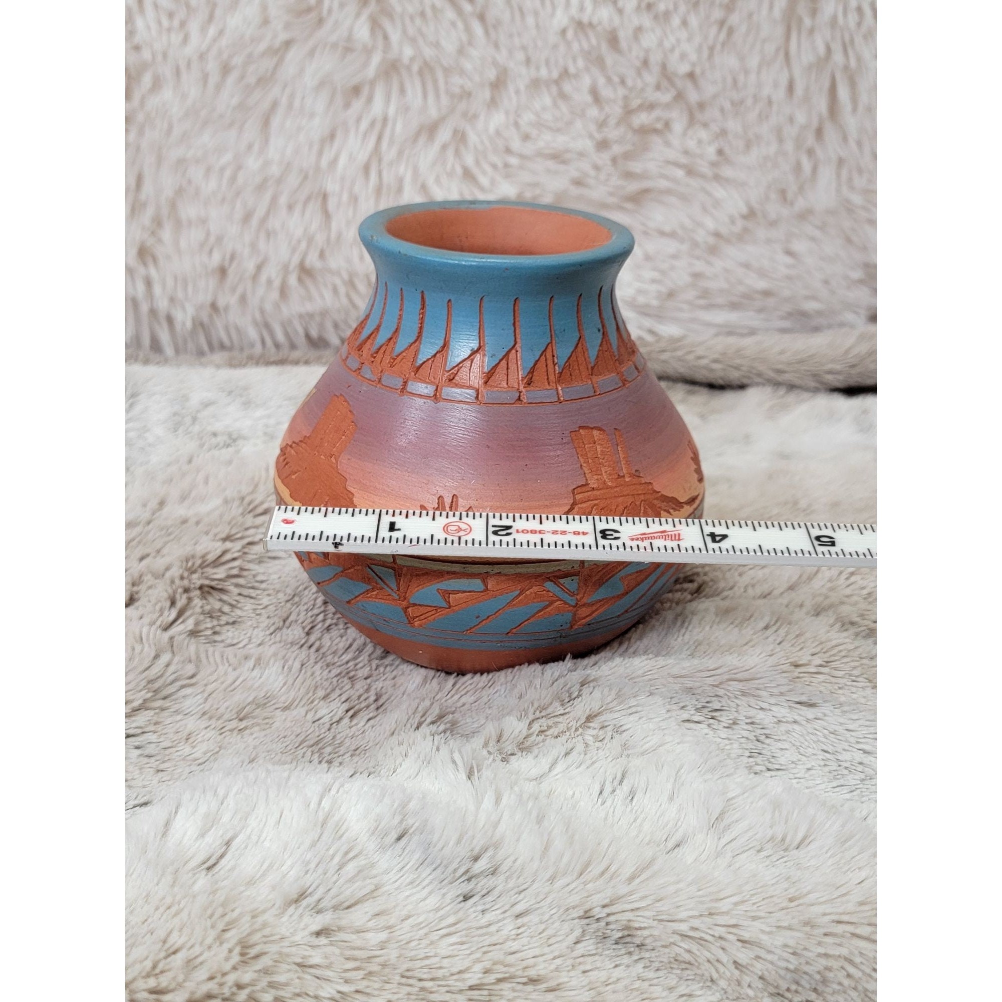 Traditional Etched Navajo Pot, Signed, Certificate of Authenticity - Etsy