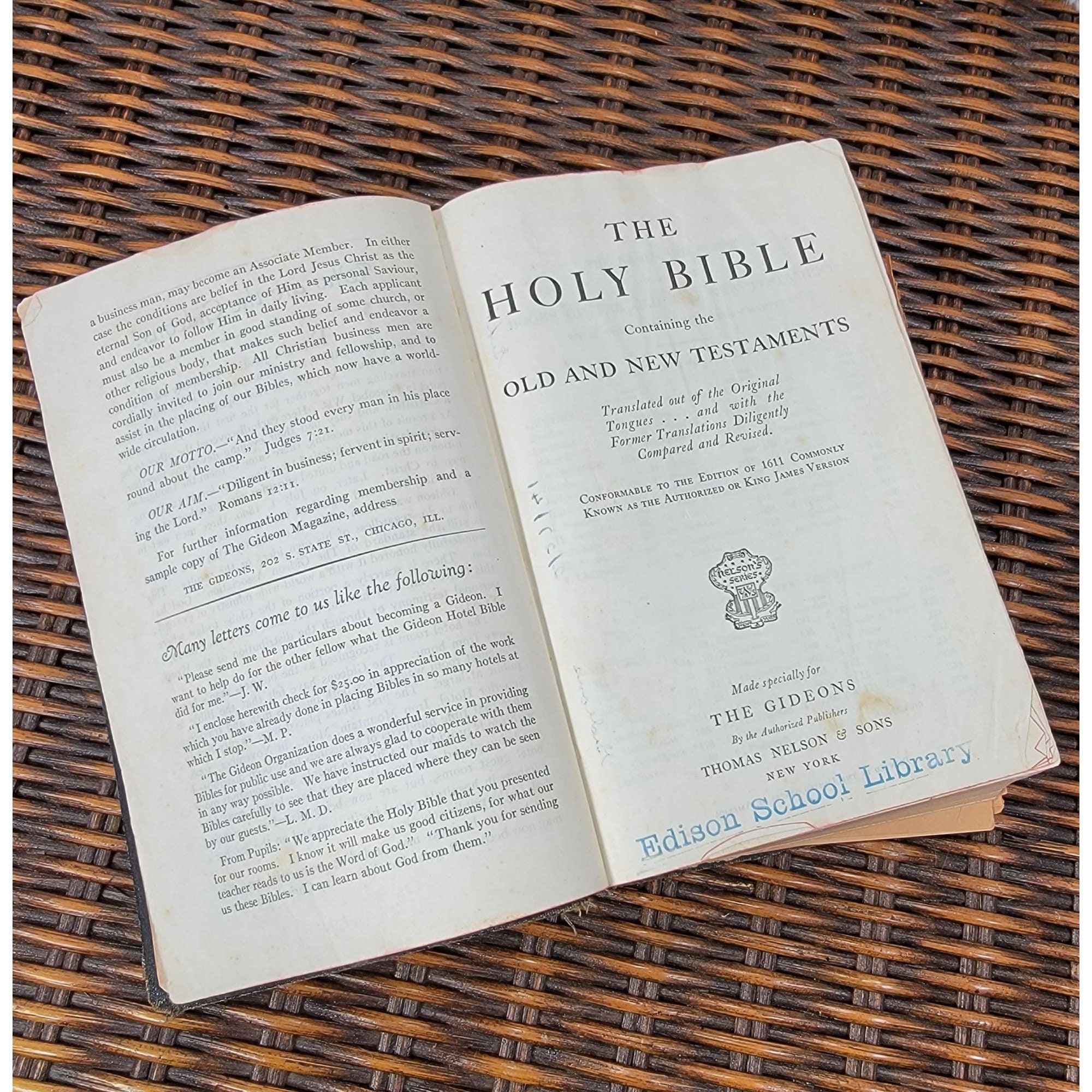 Antique 1941 Gideons Bible, Old & New Testaments, Hard Cover - Etsy