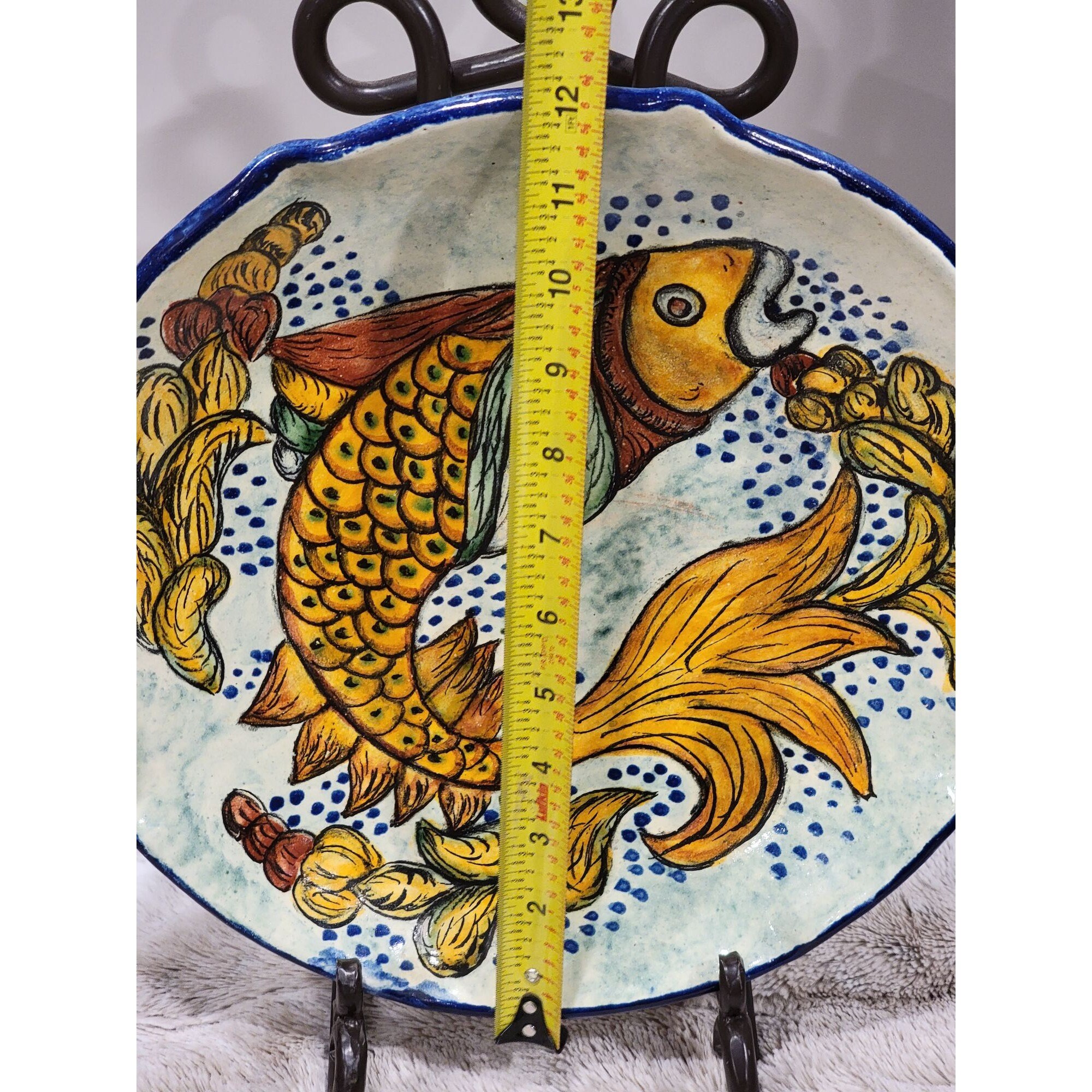 Koi Fish Pottery Plate - Etsy