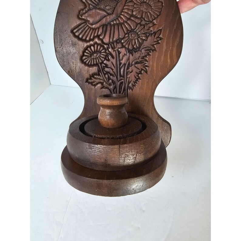 Vintage 1970 Homco Wooden Embossed Wall Candle Sconce - Etsy