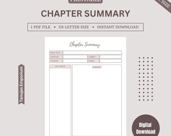 Printable Bible Chapter Summary Template: Organize Your Bible Study ...