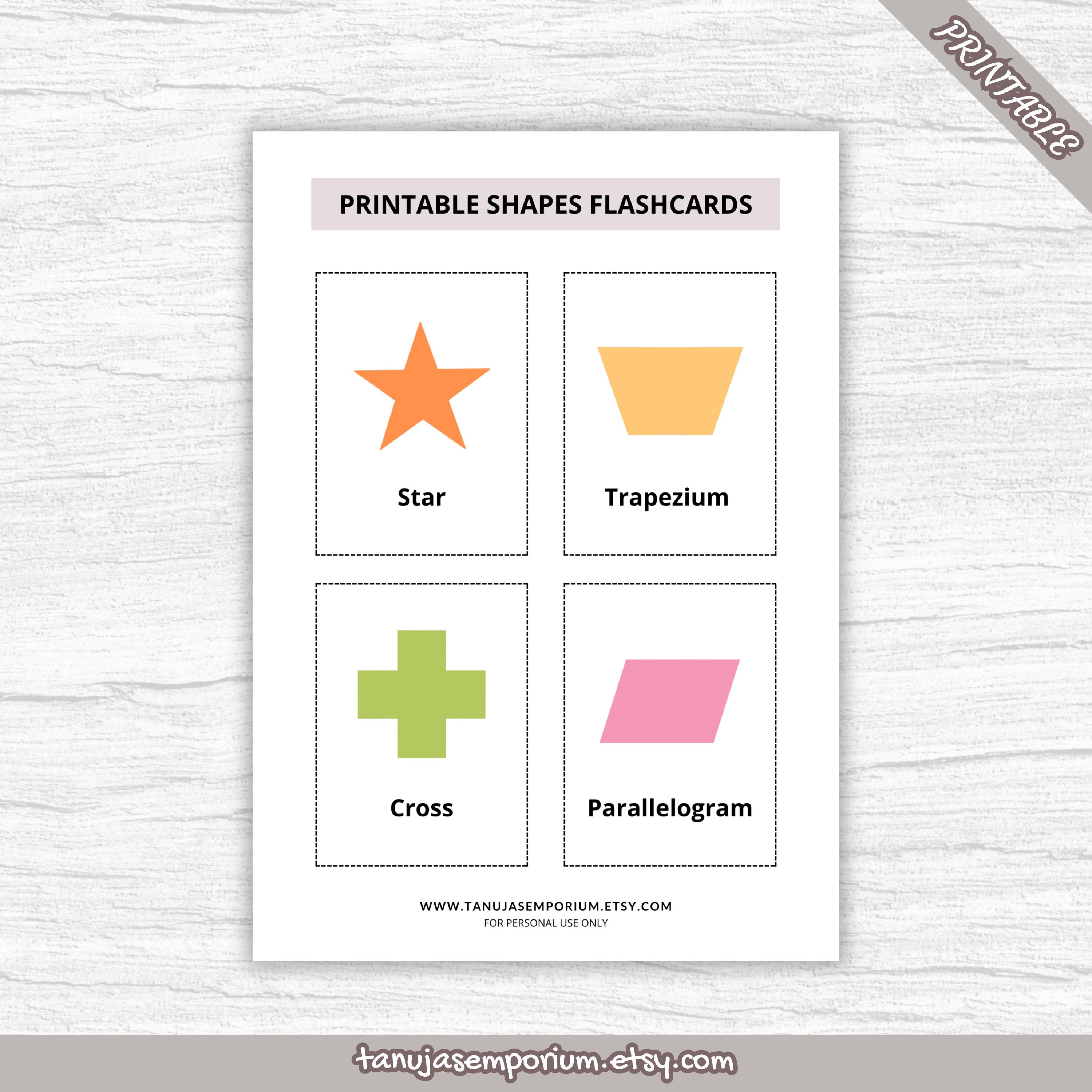 Geometric Shapes Flashcards | Printable Shapes Flashcards | 2D Shapes ...
