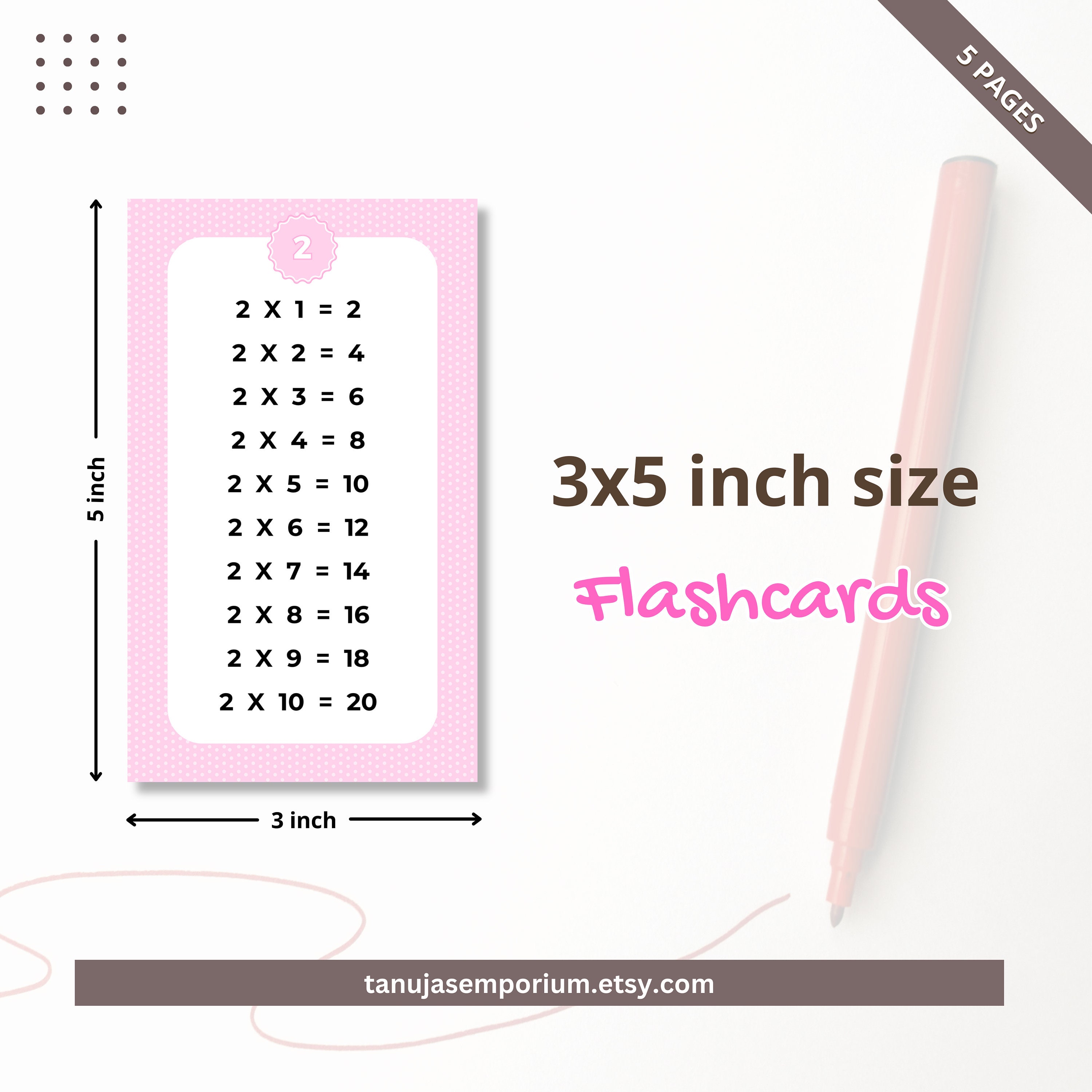 Printable 1-20 Multiplication Tables Flashcards - Etsy