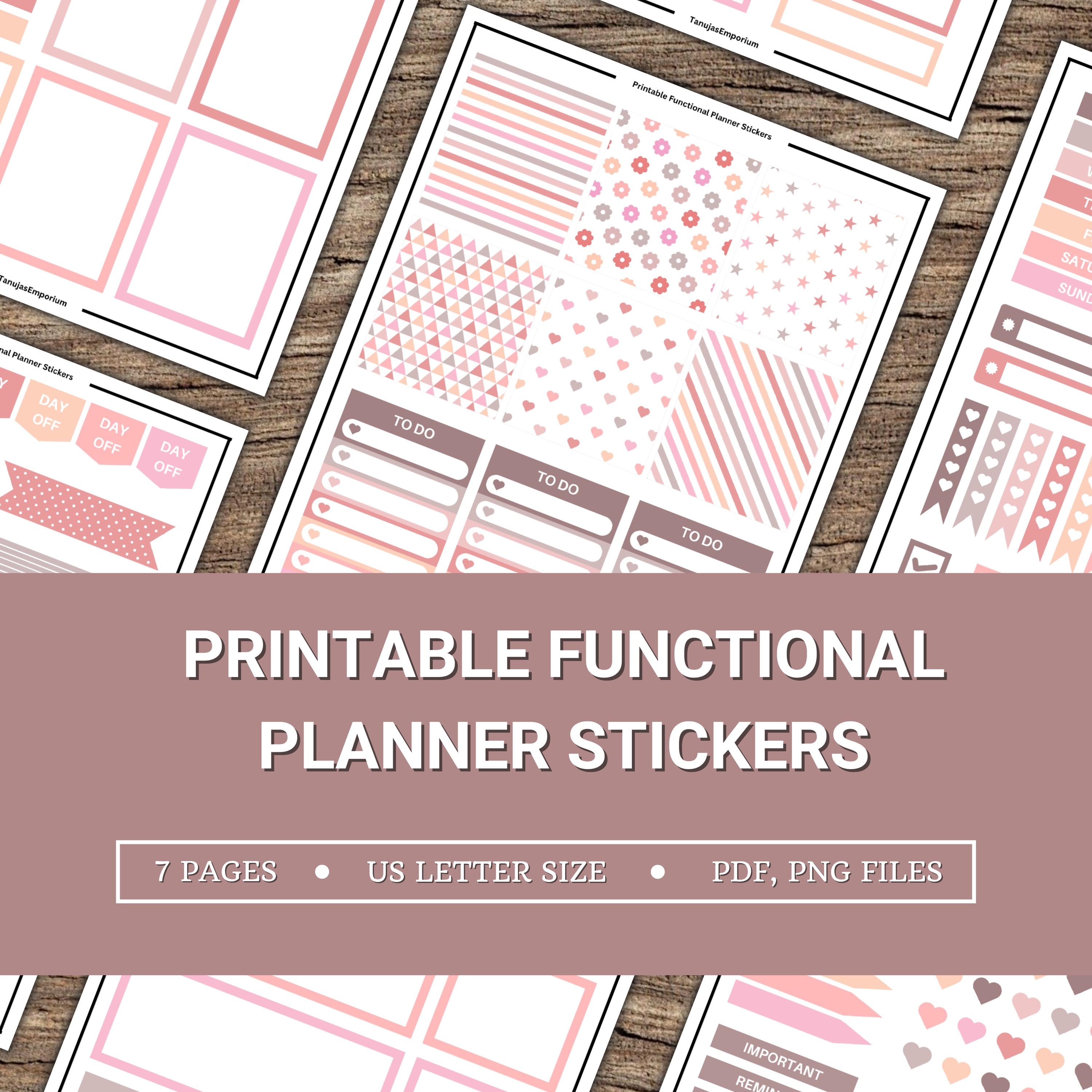 Printable Functional Planner Stickers | Minimalist Planner Stickers ...