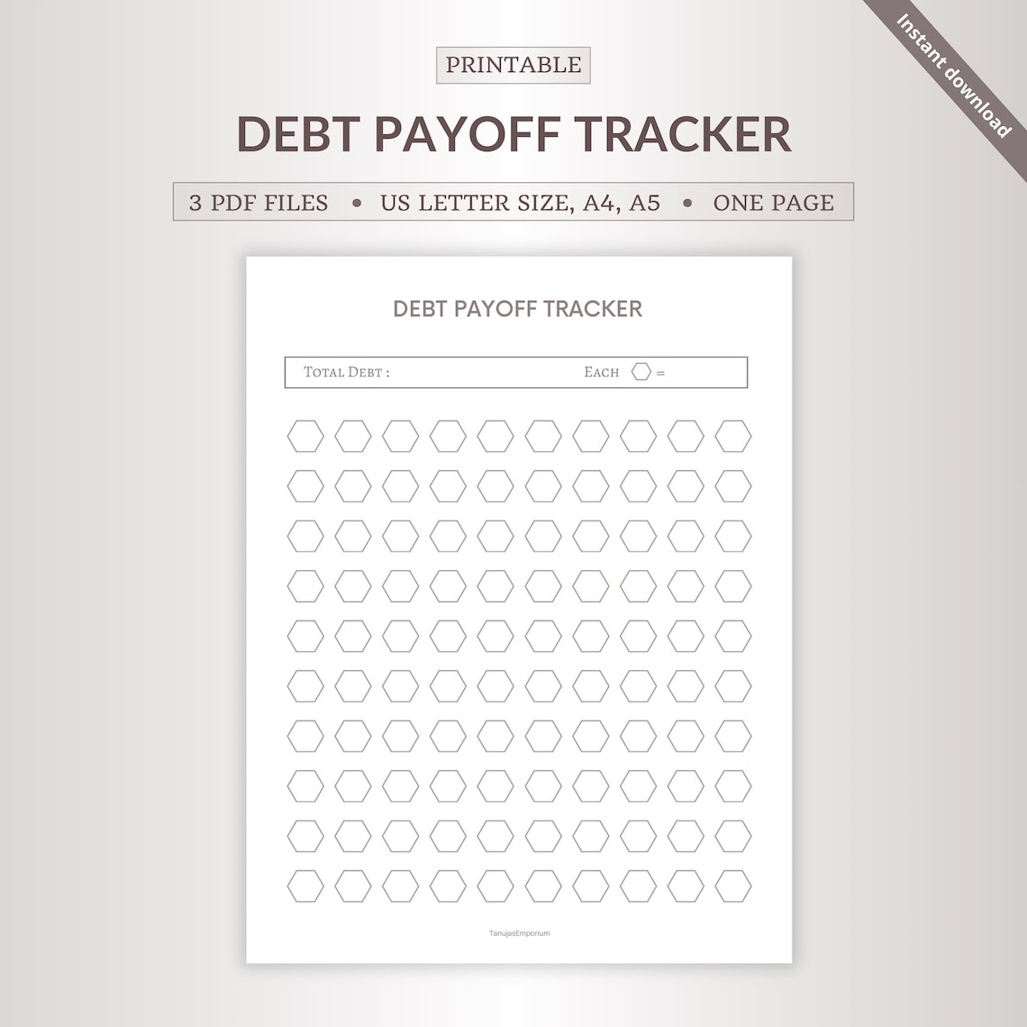 Debt Payoff Challenge Printable | Debt Payoff Tracker - Etsy