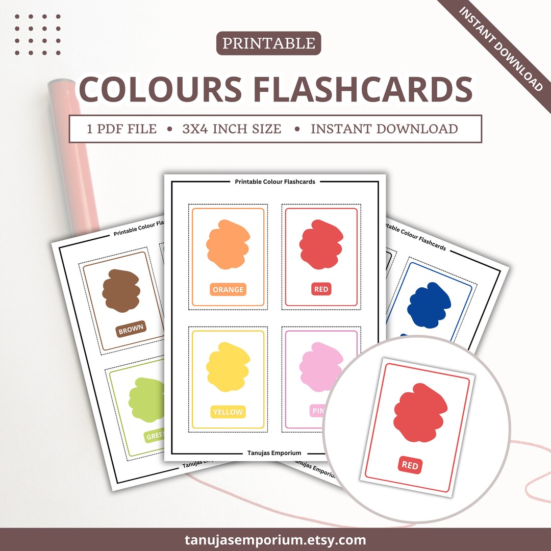 Colours Flashcards - Etsy