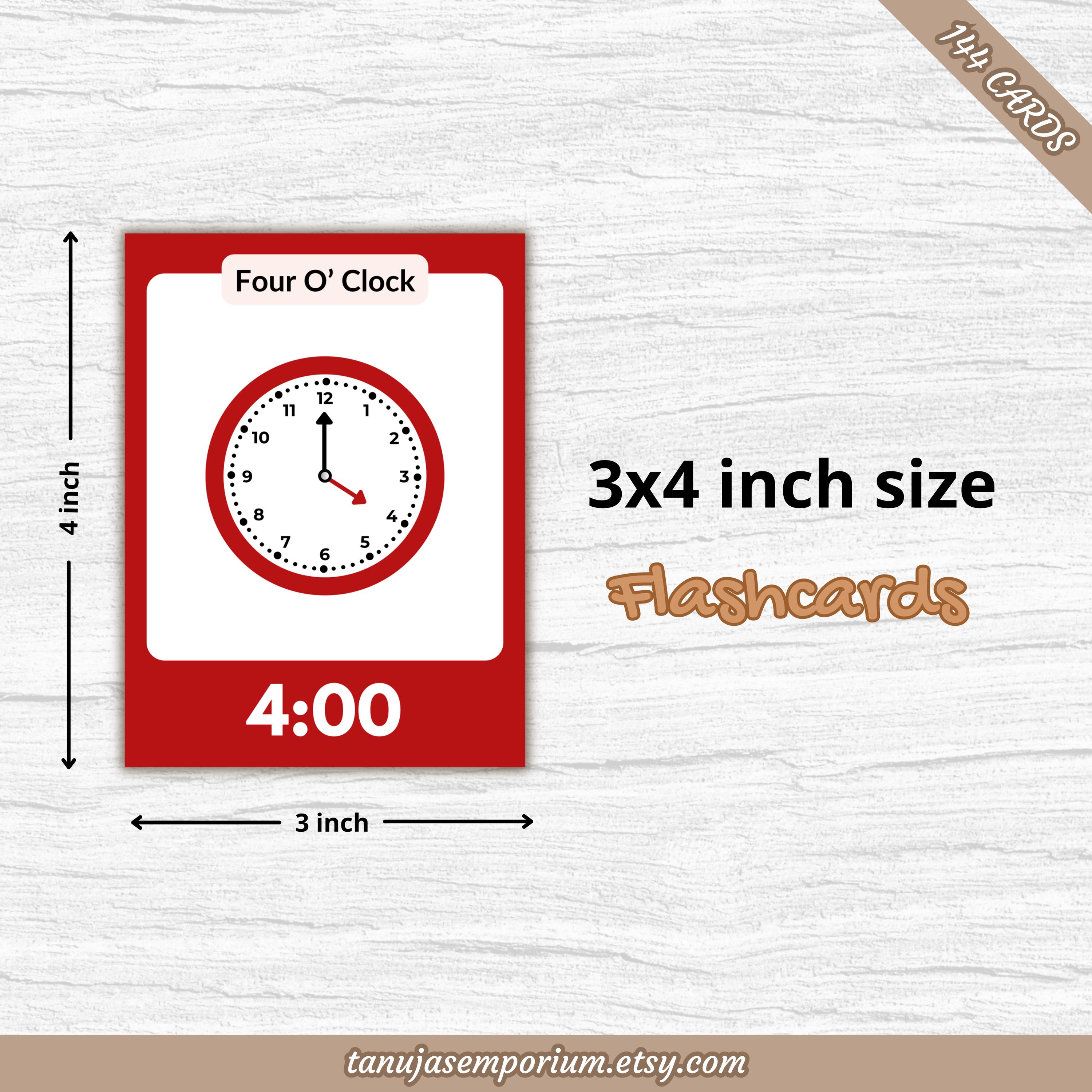 Telling the Time Flashcards | Time Telling Flashcards - Etsy