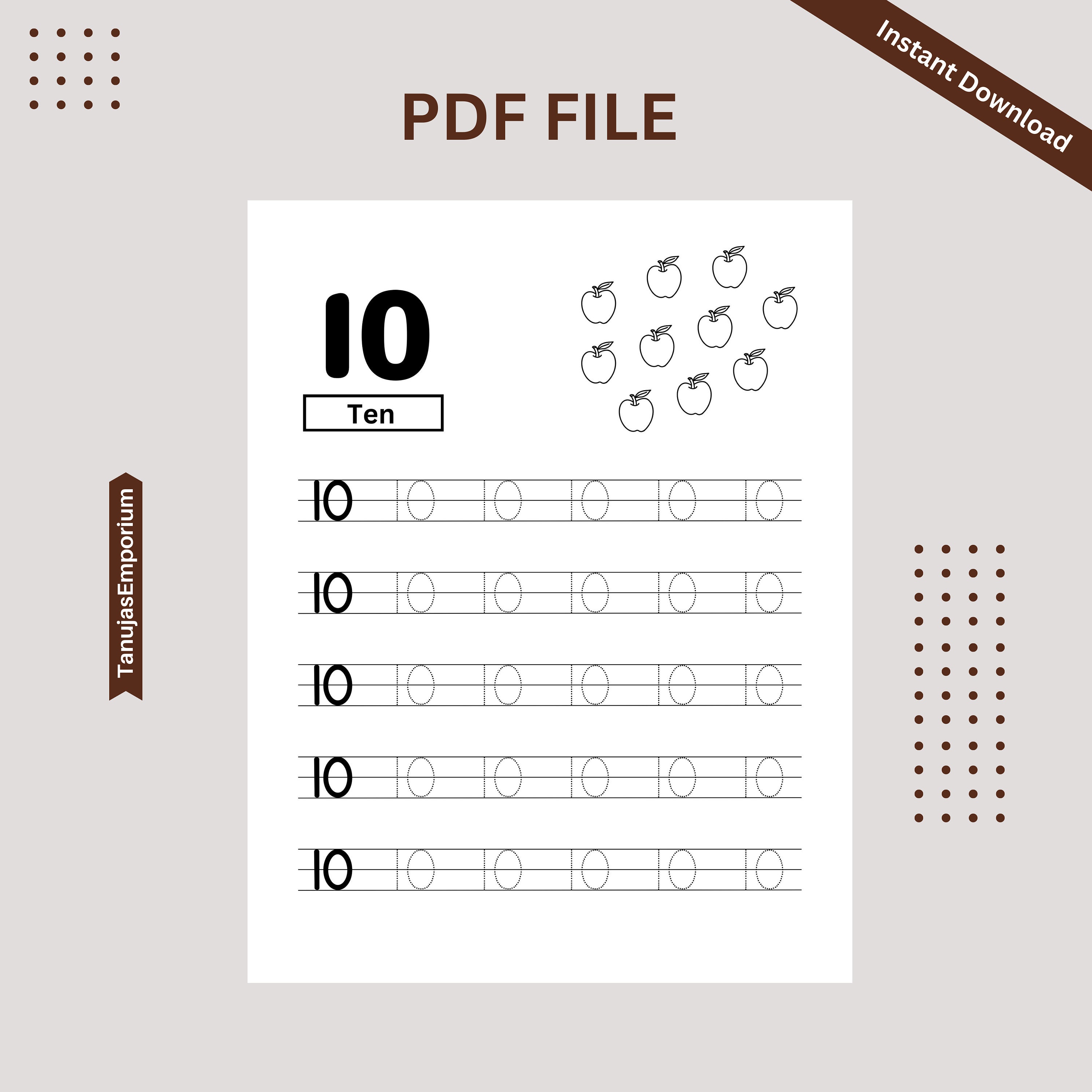 Printable 1-10 Number Tracing Worksheet Preschool Number Tracing ...