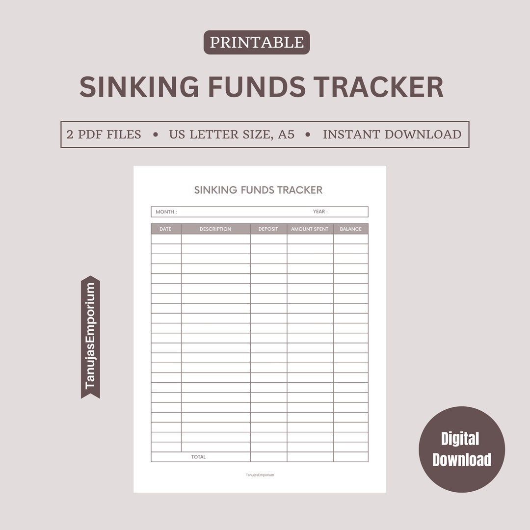 Sinking Funds Tracker Printable - Etsy