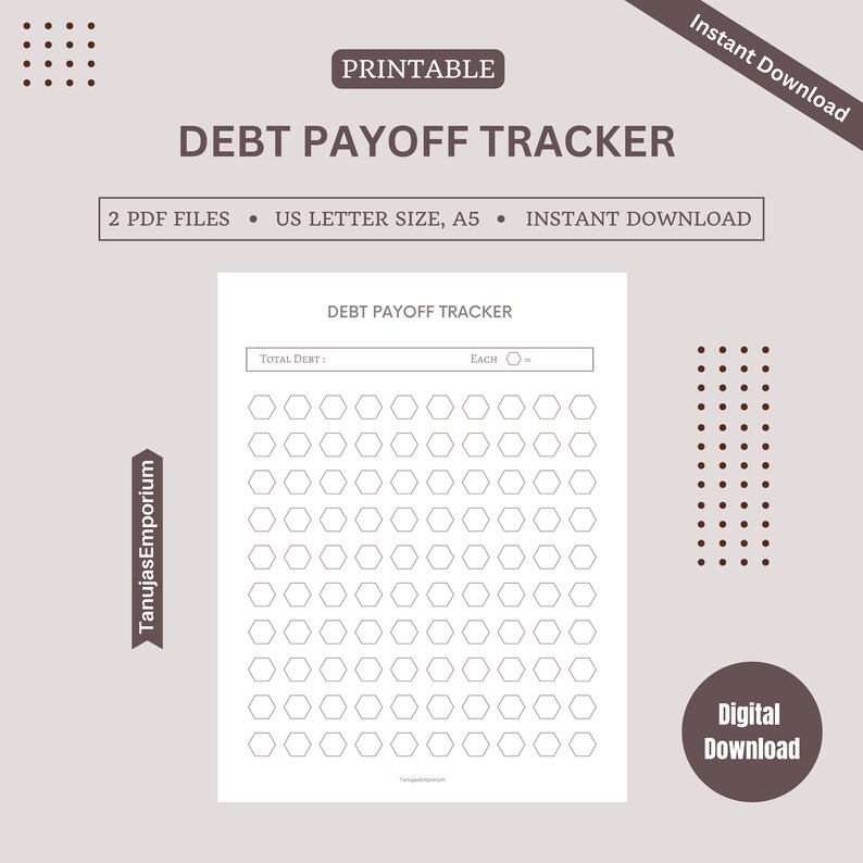 Debt Payoff Challenge Printable Debt Payoff Tracker - Etsy
