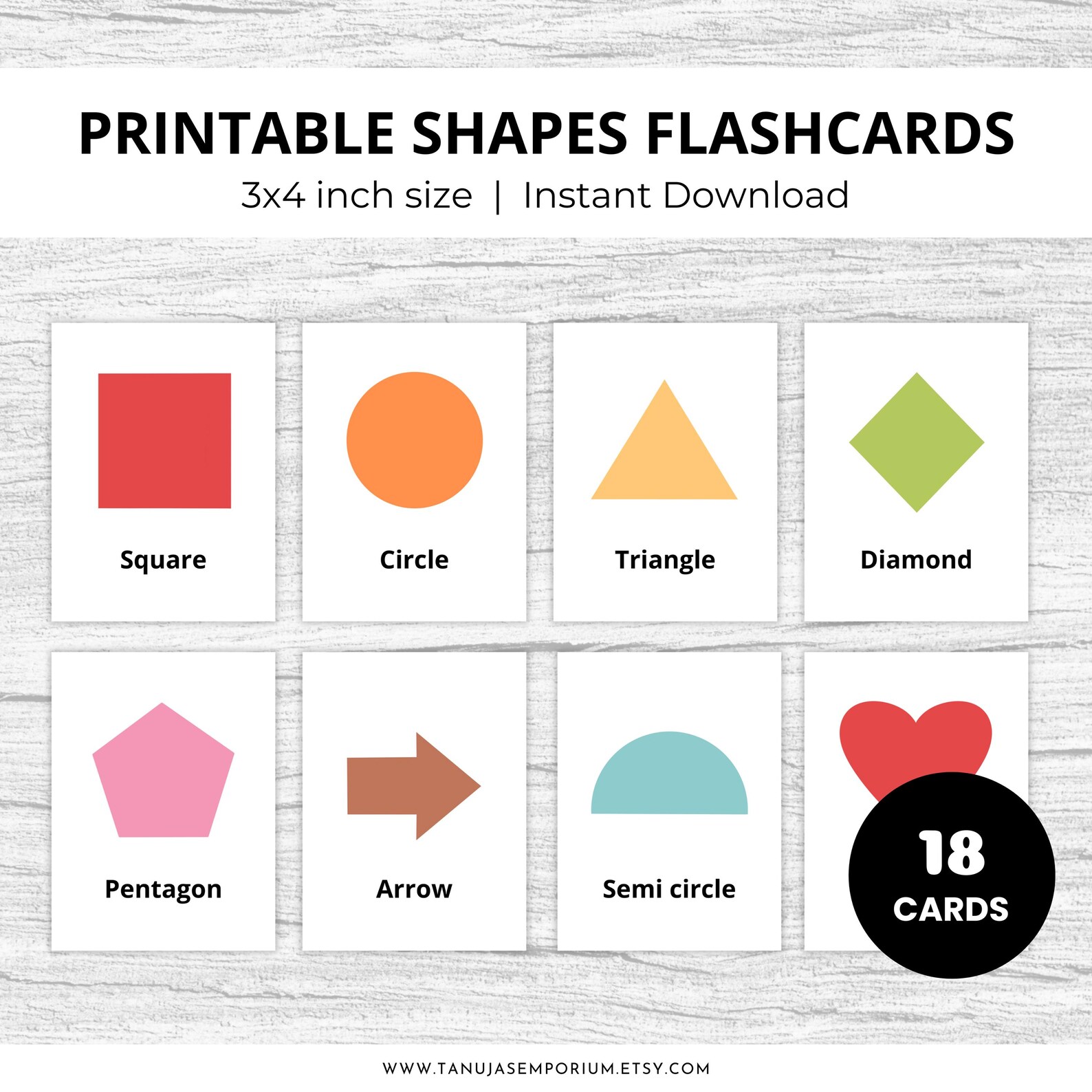 Geometric Shapes Flashcards | Printable Shapes Flashcards | 2D Shapes ...