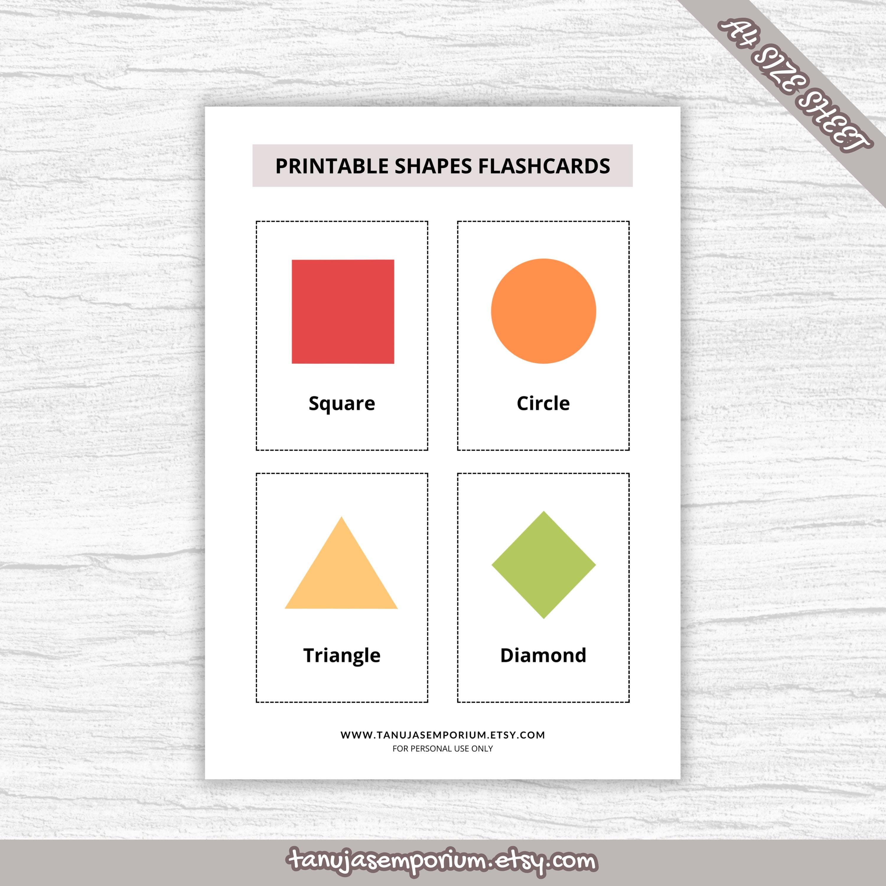 Geometric Shapes Flashcards | Printable Shapes Flashcards | 2D Shapes ...