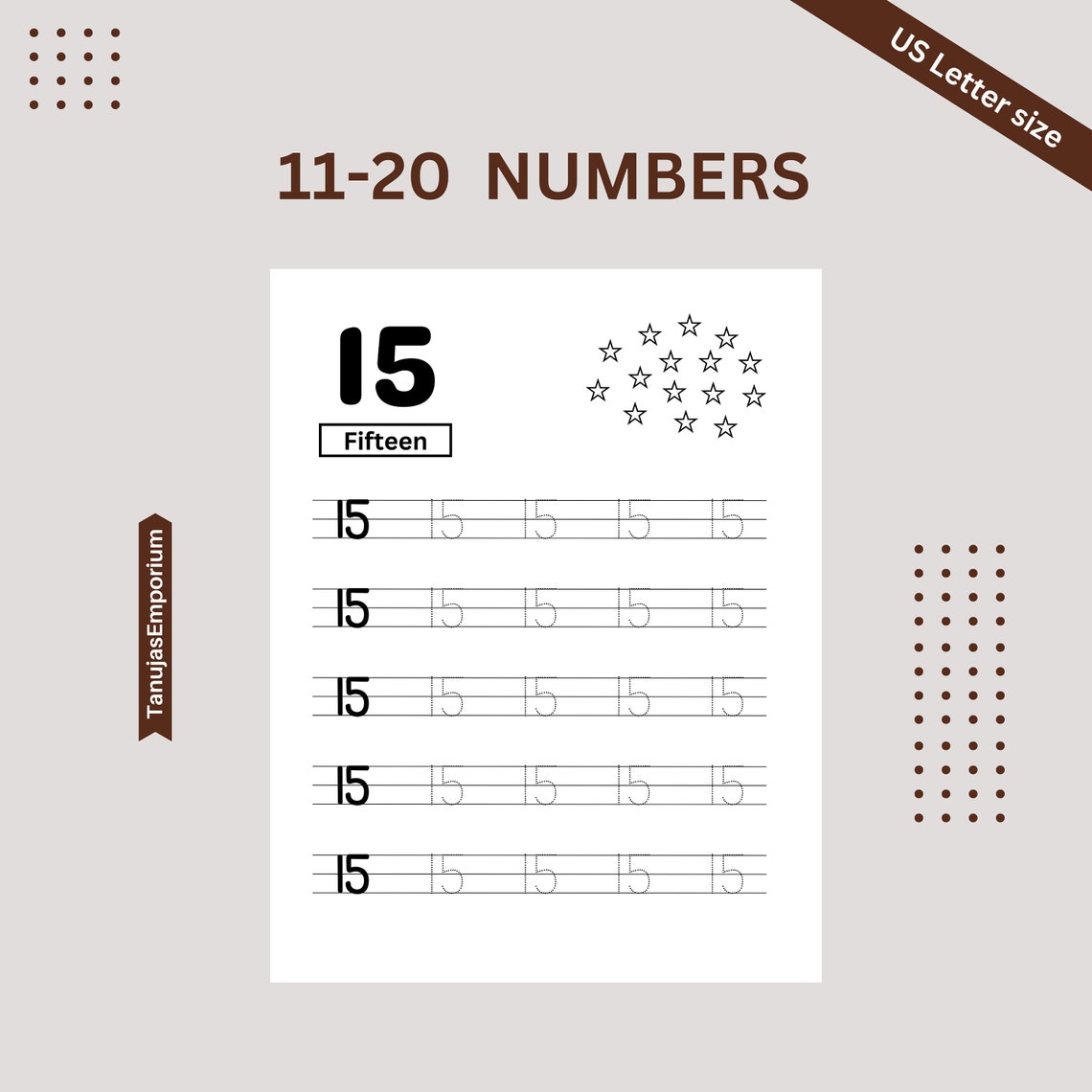 Printable 11-20 Number Tracing Worksheet Preschool Number Tracing ...