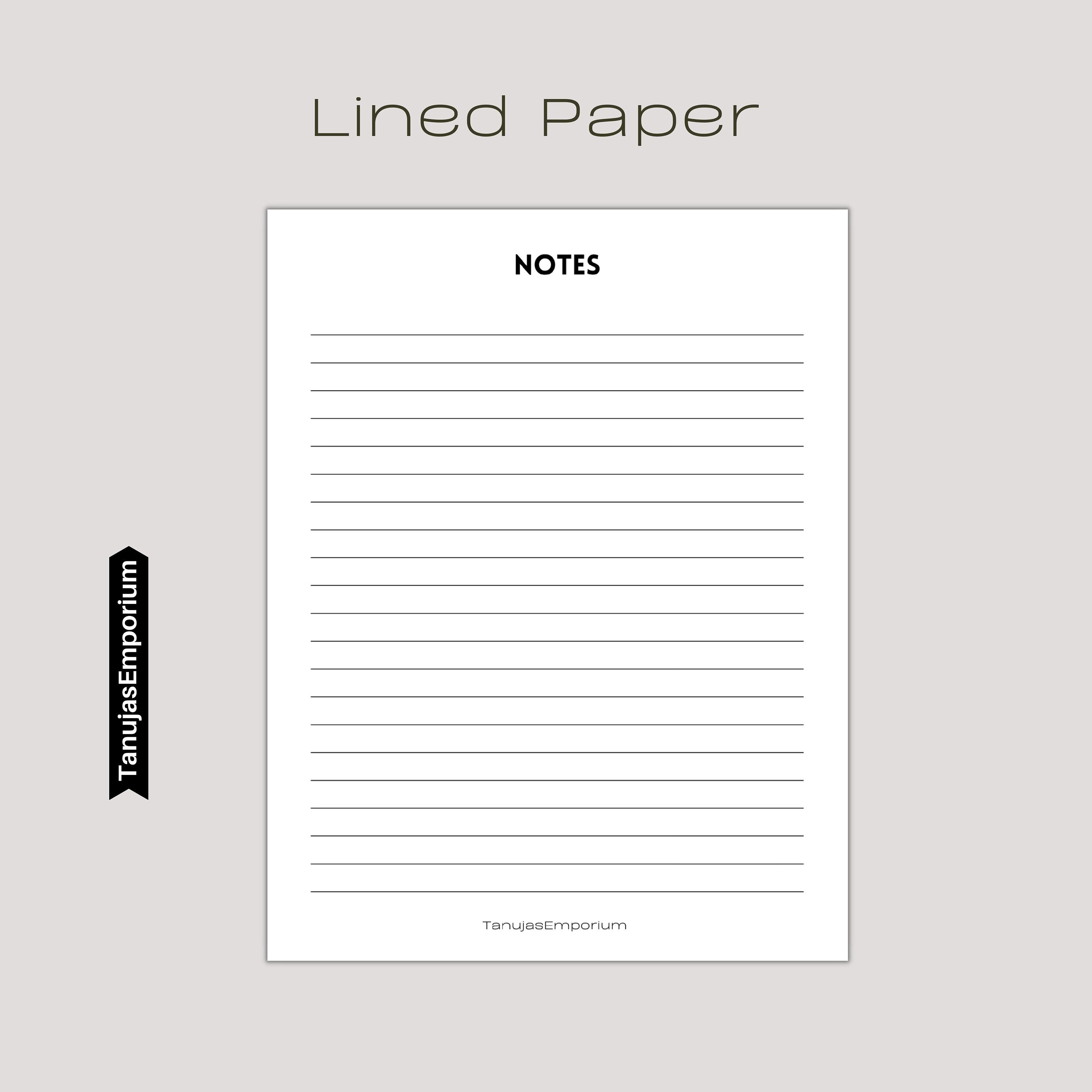 Printable Notebook Paper Pages Printable Lined Paper - Etsy