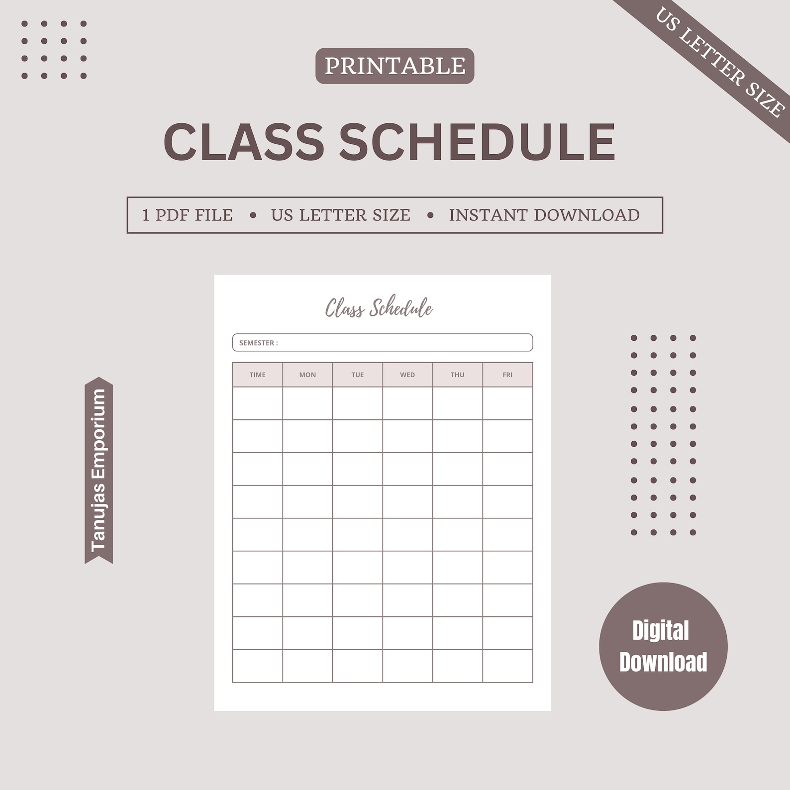 Class Schedule Printable Class Schedule Planner - Etsy