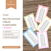 Rainbow 20x20 Multiplication Chart Printable Pack - Etsy