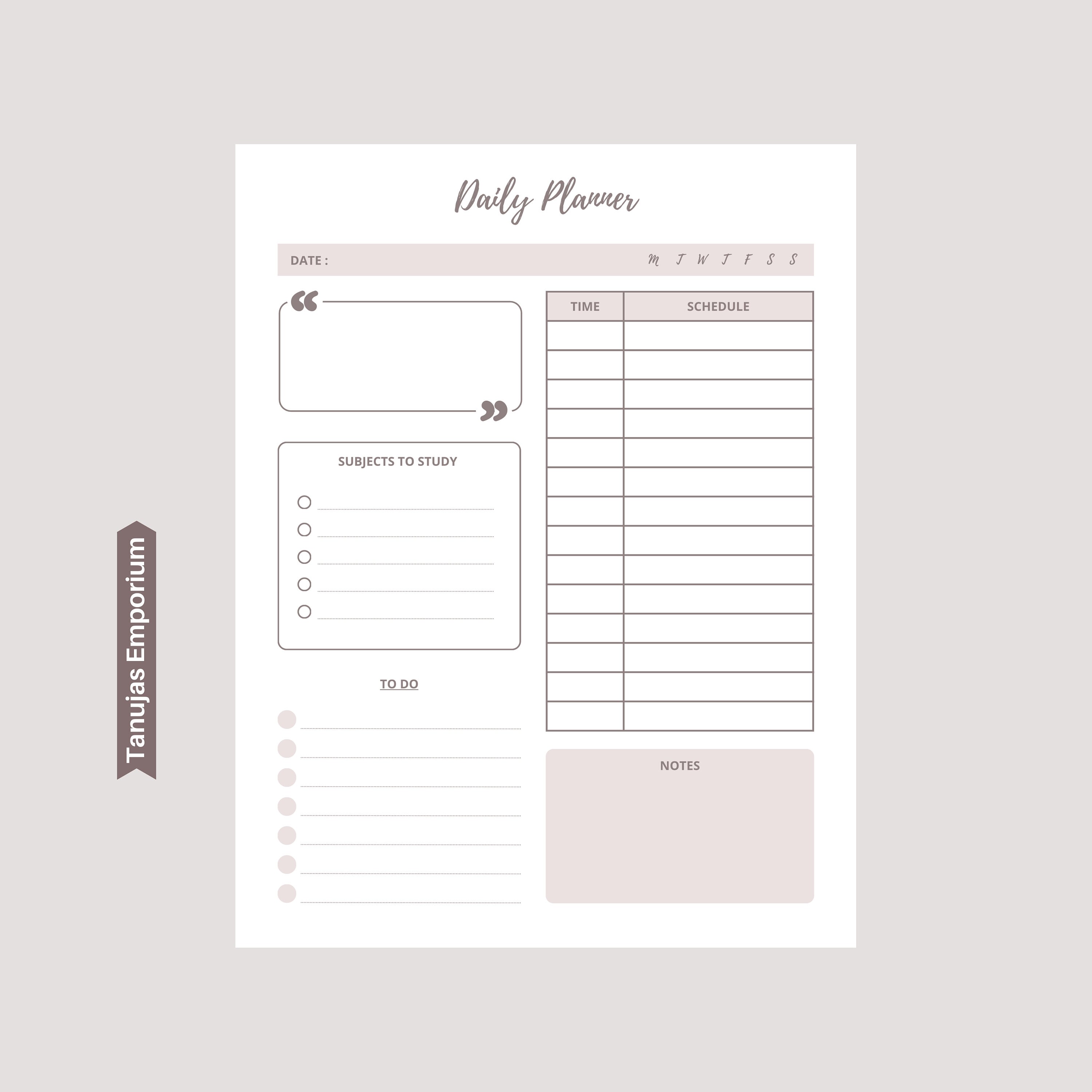 Printable Daily Student Planner - Etsy