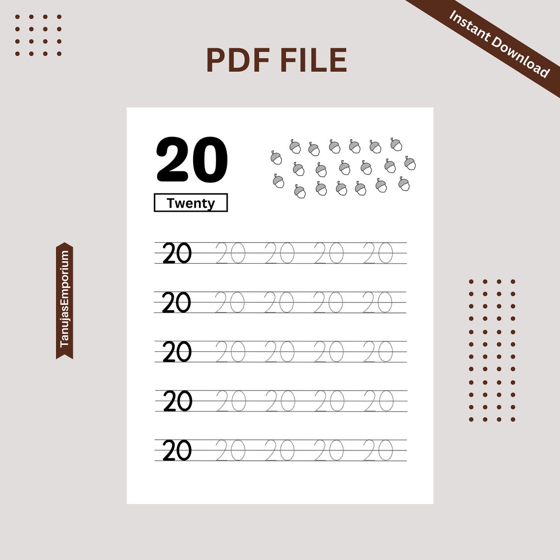 Printable 11-20 Number Tracing Worksheet Preschool Number Tracing ...