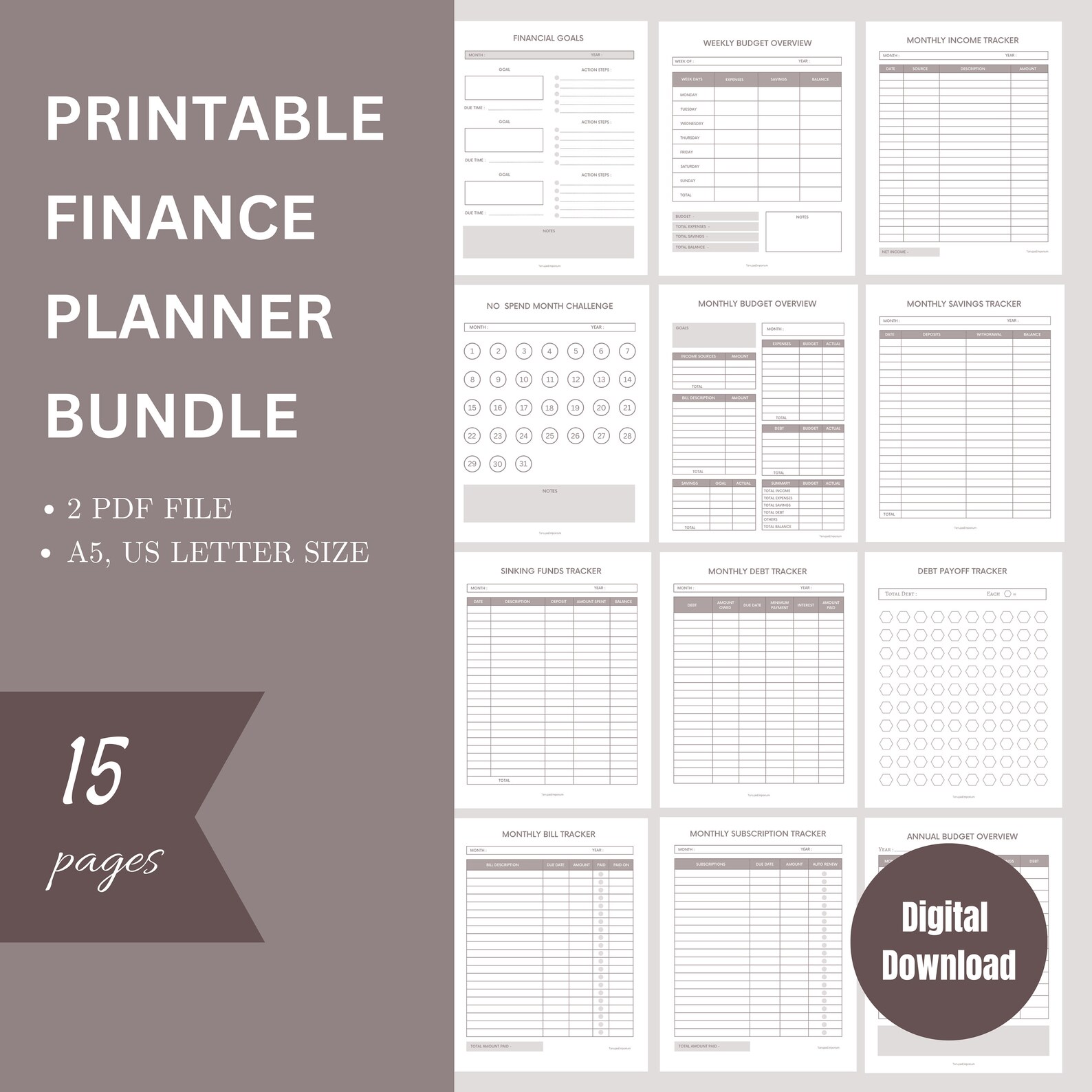 Printable Finance Planner Bundle Printable Finance Planner - Etsy