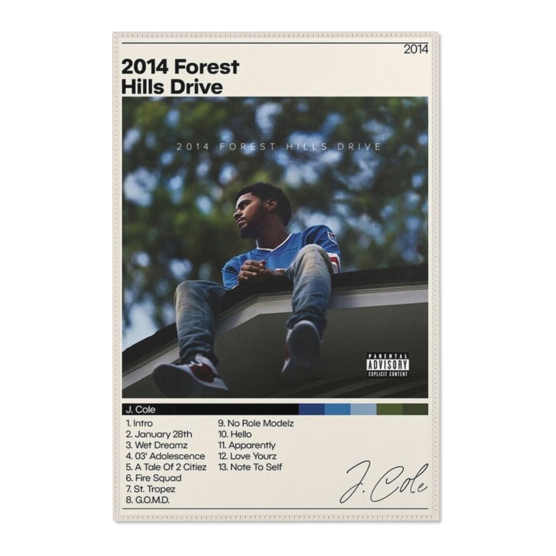 J. Cole 2014 Forest Hill Drive Album Room Rug - Etsy