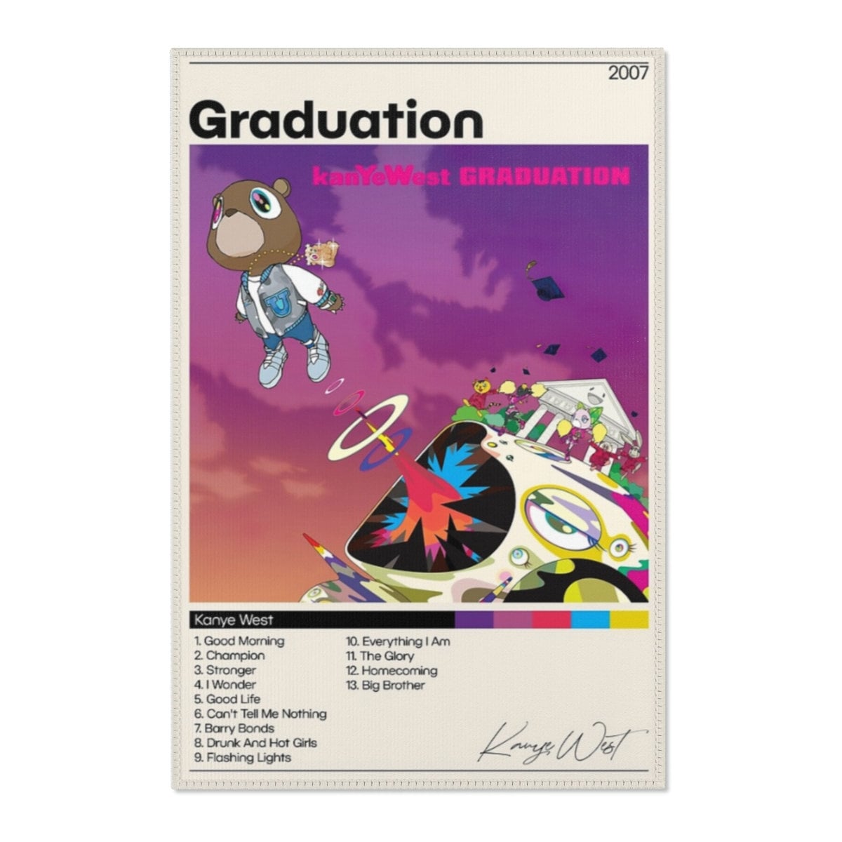 Kanye West the Graduation Album Cover Track List - Etsy