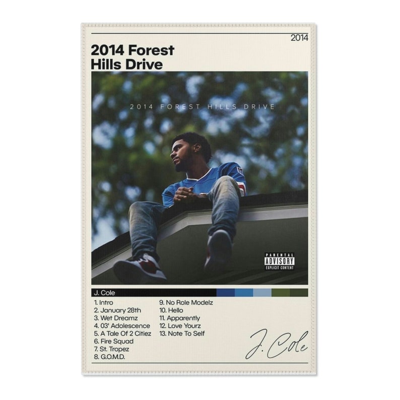 J. Cole 2014 Forest Hill Drive Album Room Rug - Etsy