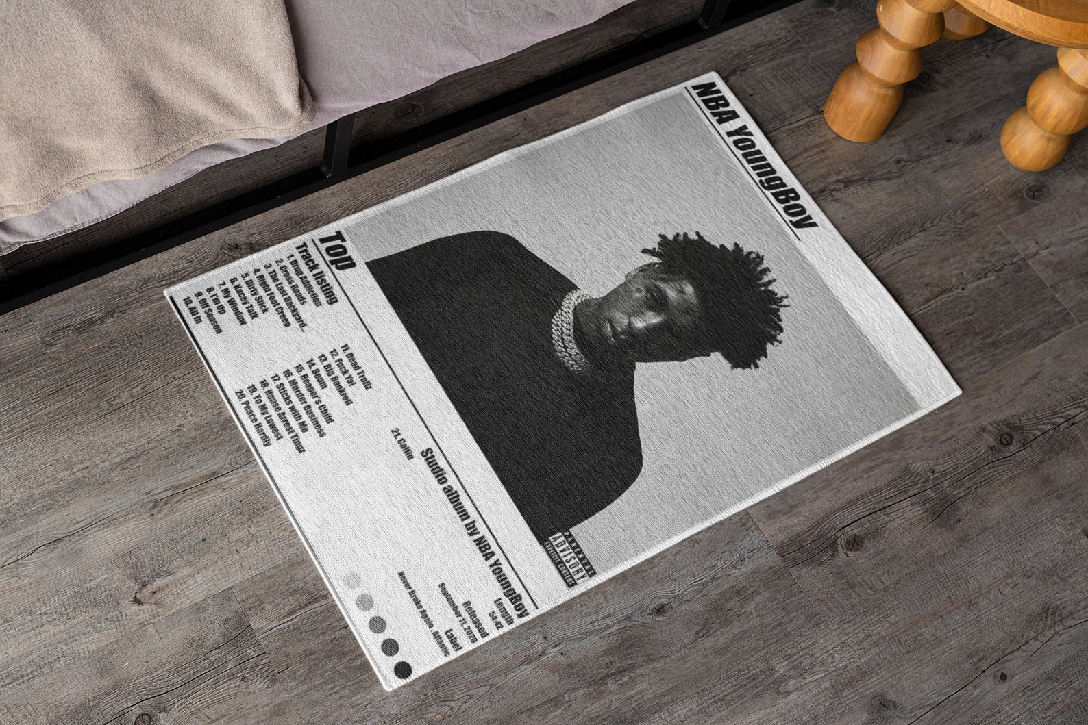 NBA Youngboy top Album Cover Track List Room Rug - Etsy
