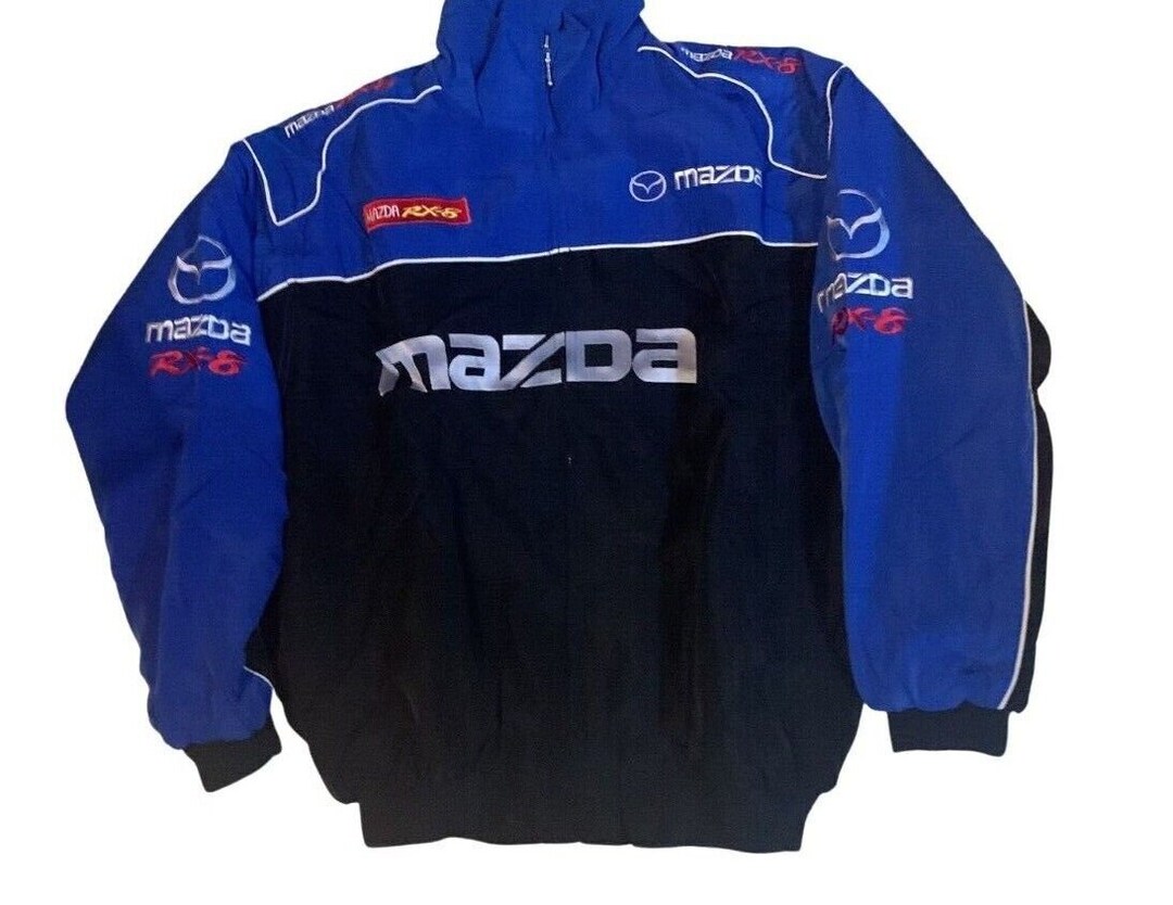 MAZDA Racing Jacket Black Blue Racer Jacket sport Jacket - Etsy